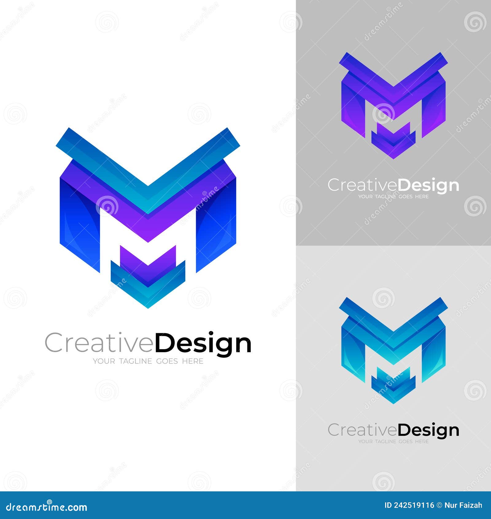 Logotipo Da Letra M Com Vetor De Design Colorido Ilustração do Vetor ...