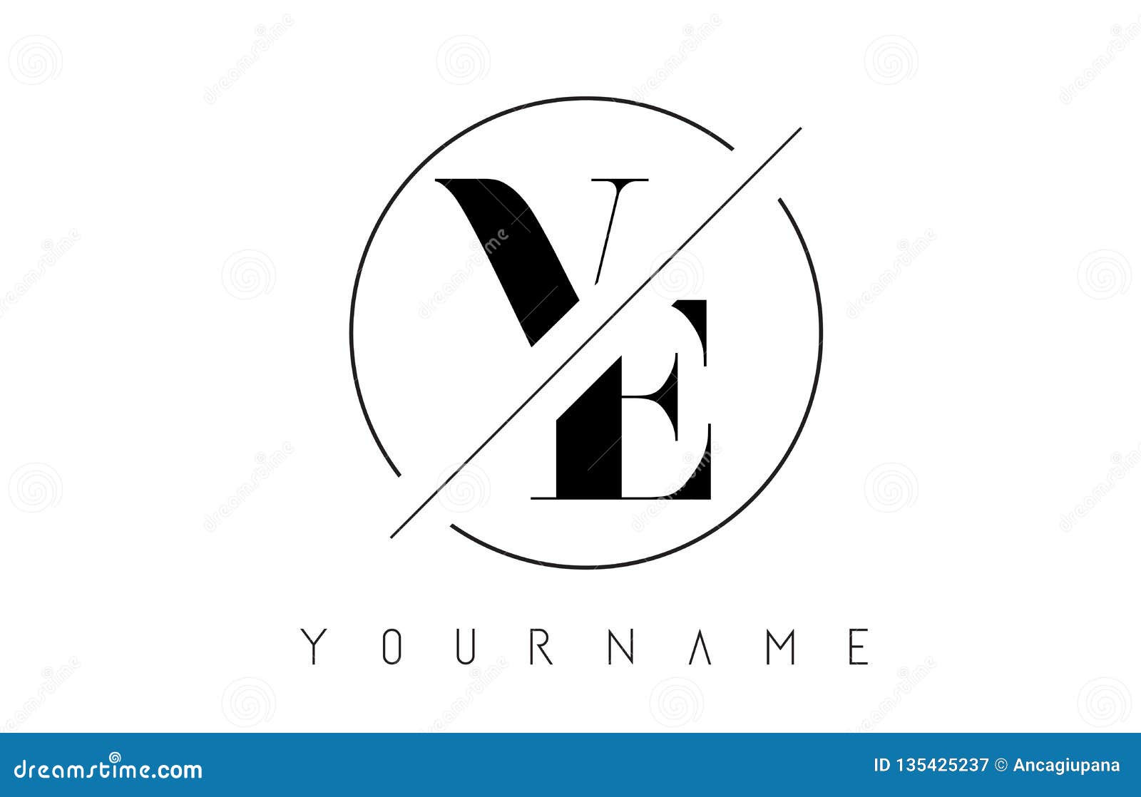 Logotipo Da Letra Da VE Com Cutted E Projeto Cruzado Ilustração do ...