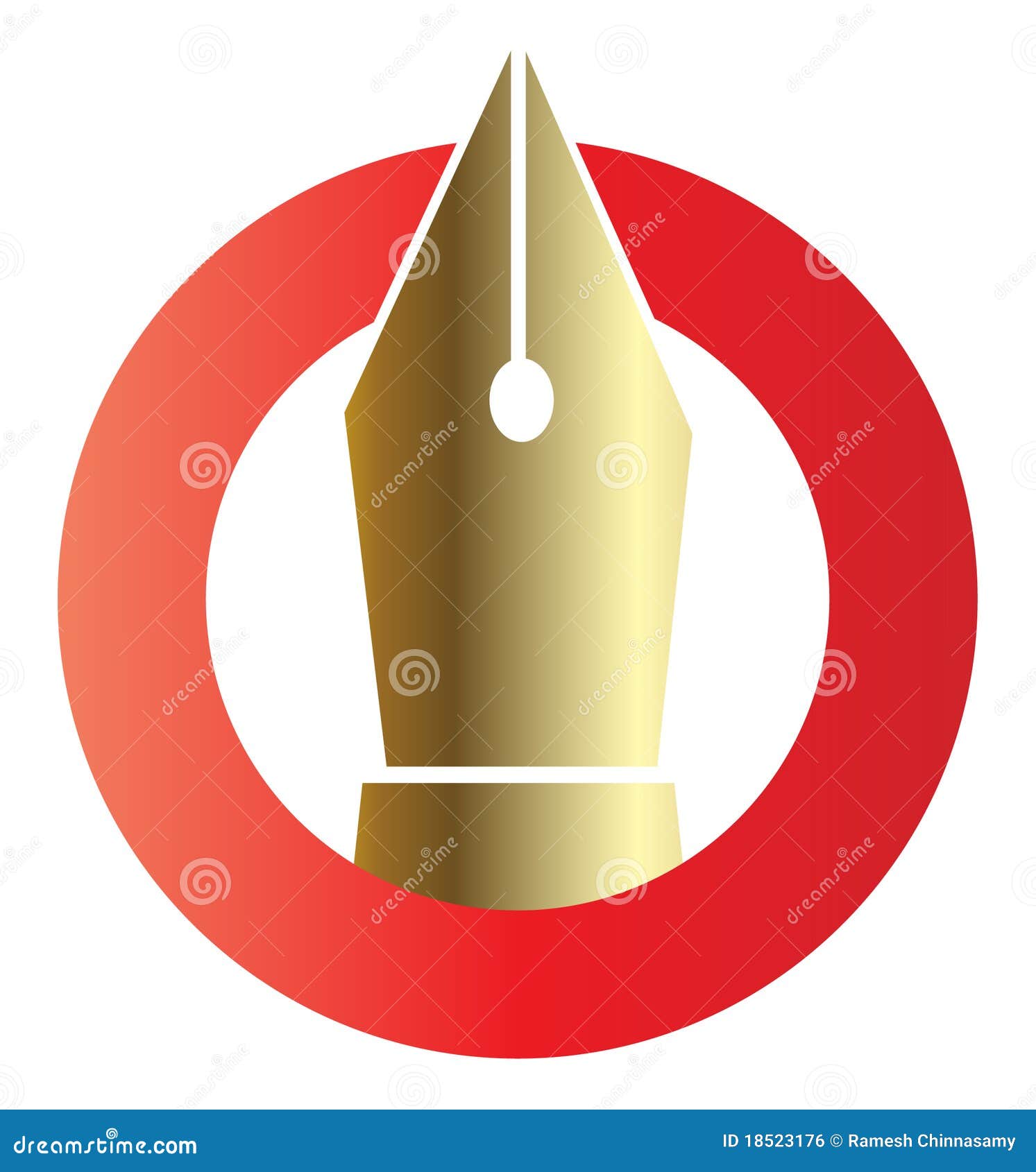 Logotipo da pena ilustração do vetor. Ilustração de redondo - 18523176