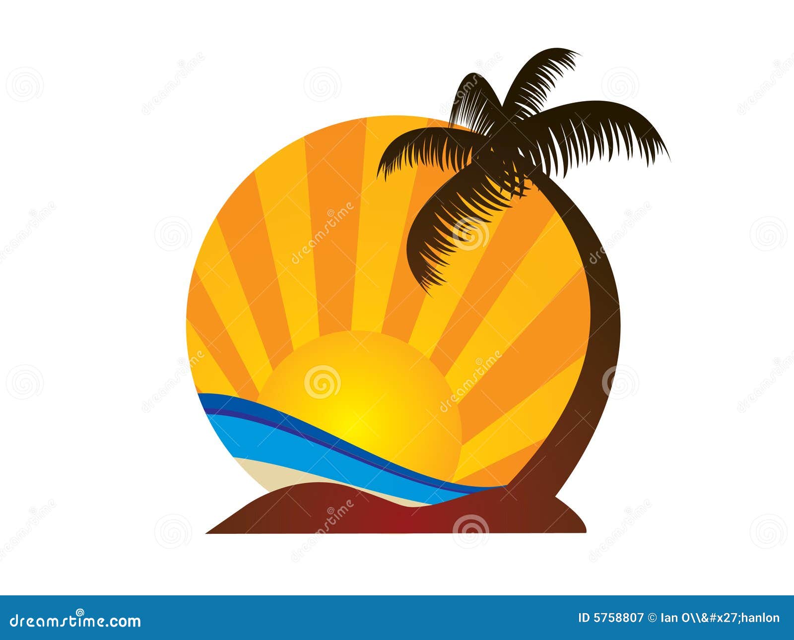 Logotipo da praia ilustração do vetor. Ilustração de onda - 5758807