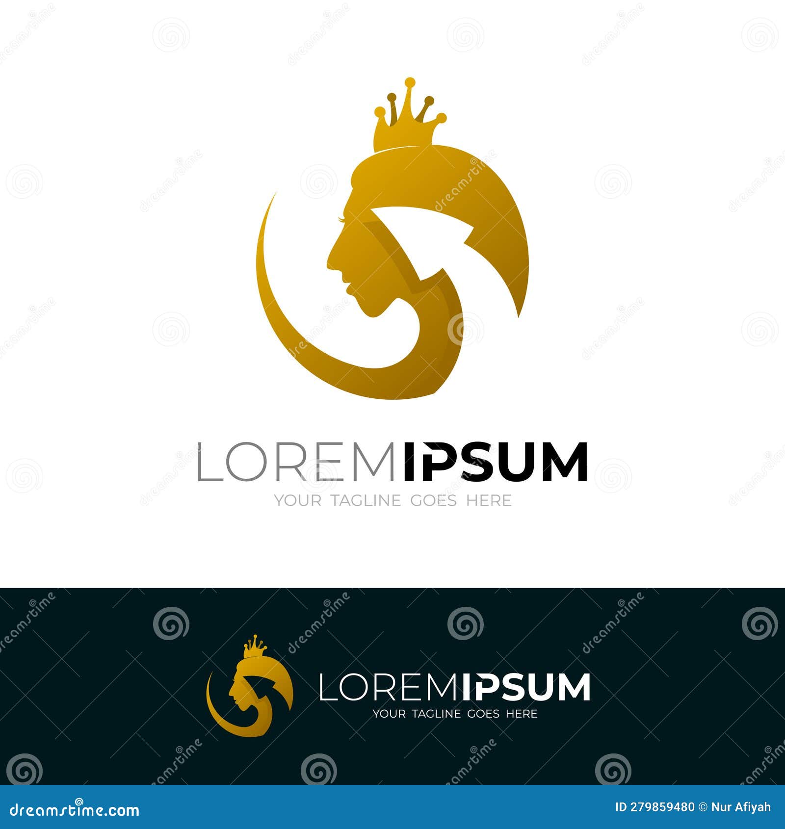 Logotipo Da Rainha Com Logotipo De Pessoas De Design Simples E Seta ...