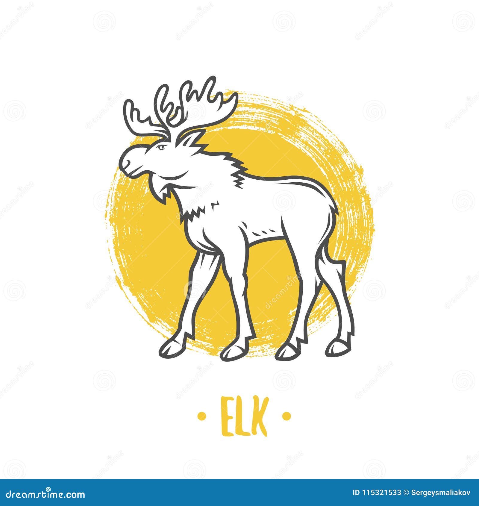 Logotipo De Alces En Un Fondo Blanco Ilustración del Vector ...
