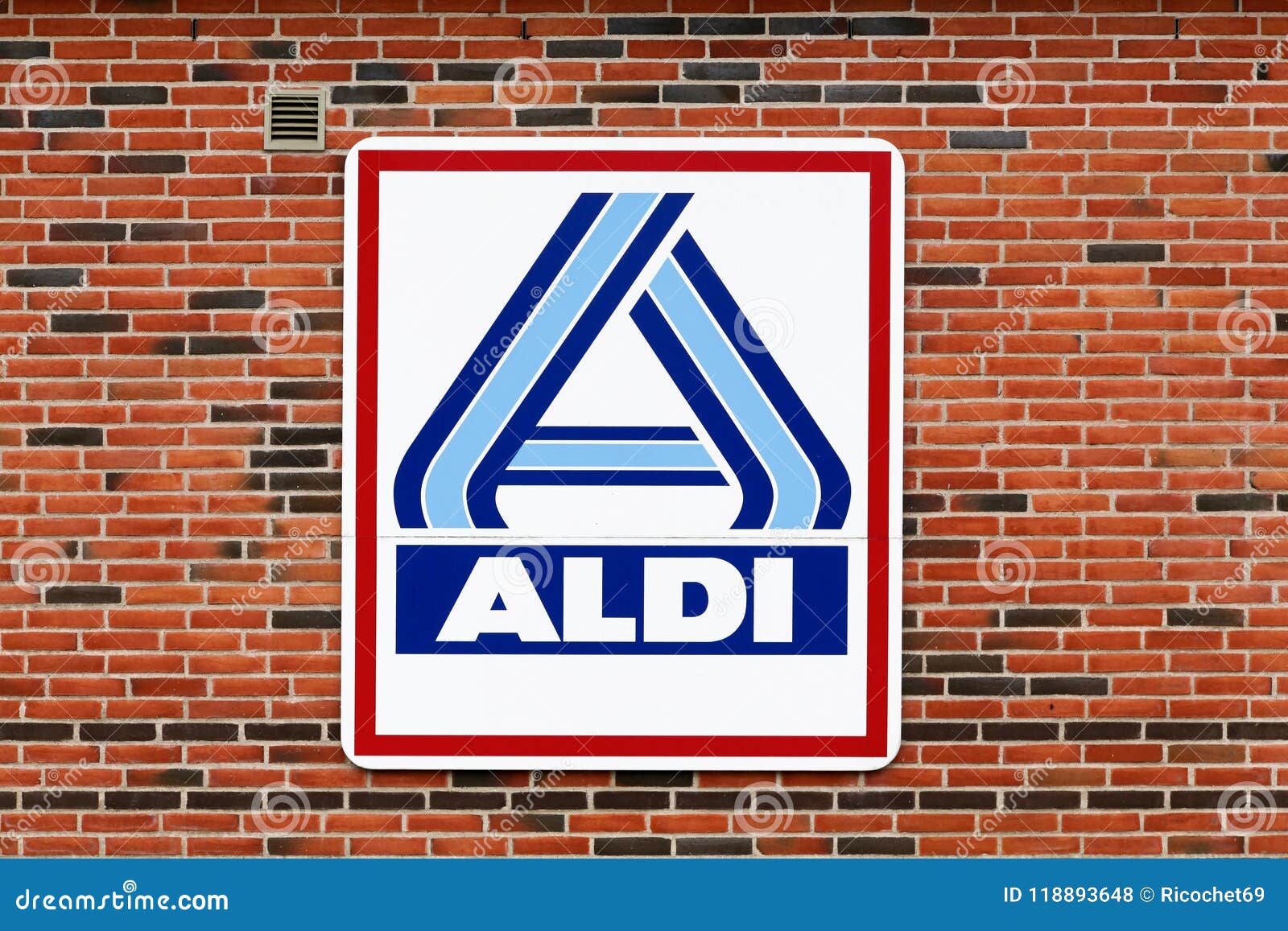 Logotipo De Aldi Em Uma Parede Foto de Stock Editorial - Imagem de azul ...
