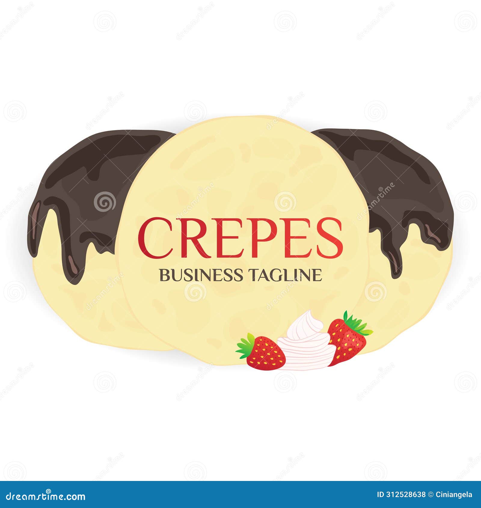 Logotipo de crepes ilustración del vector. Ilustración de icono - 312528638