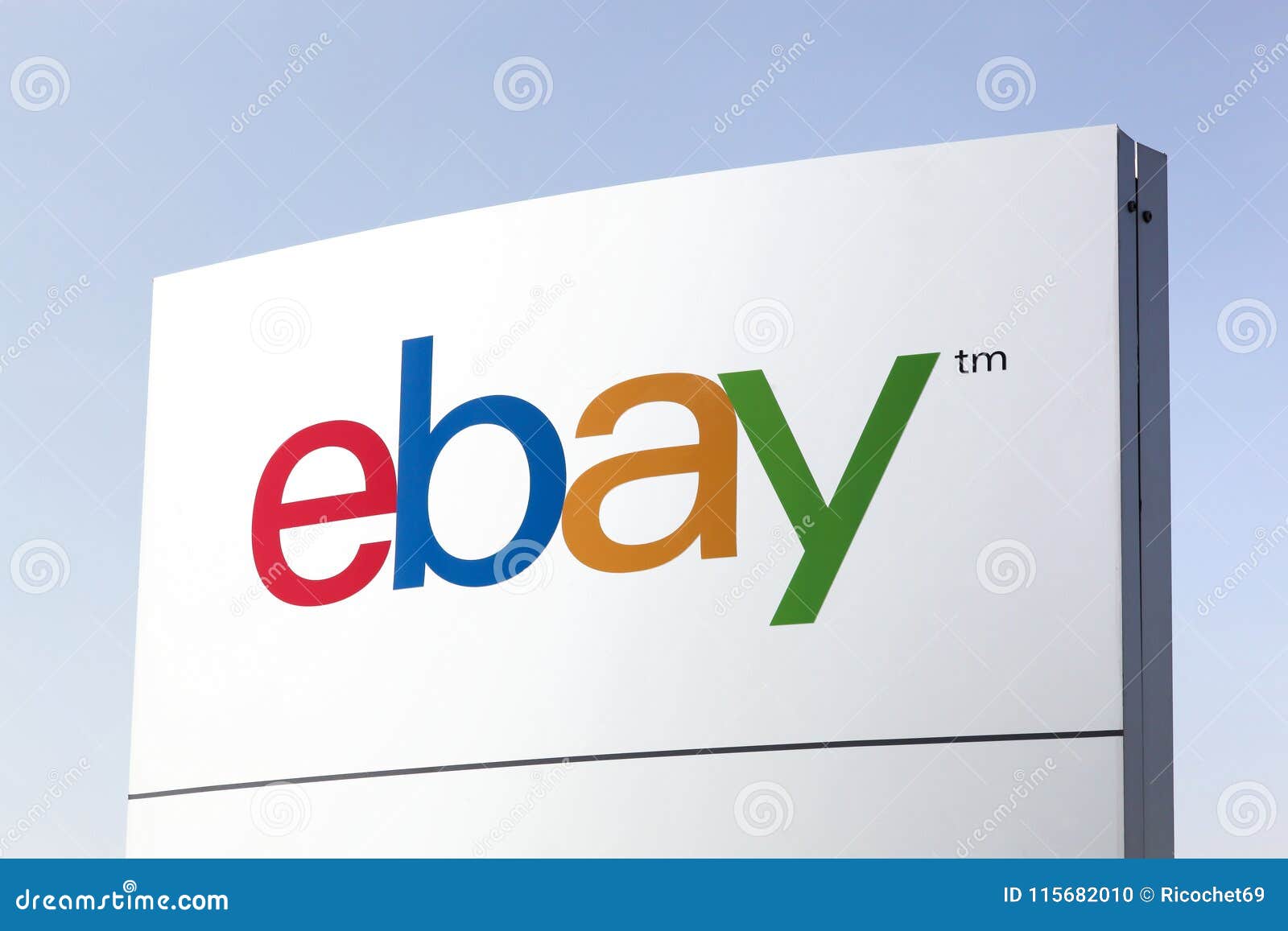 Logotipo De Ebay En Un Panel Imagen editorial - Imagen de comercio ...