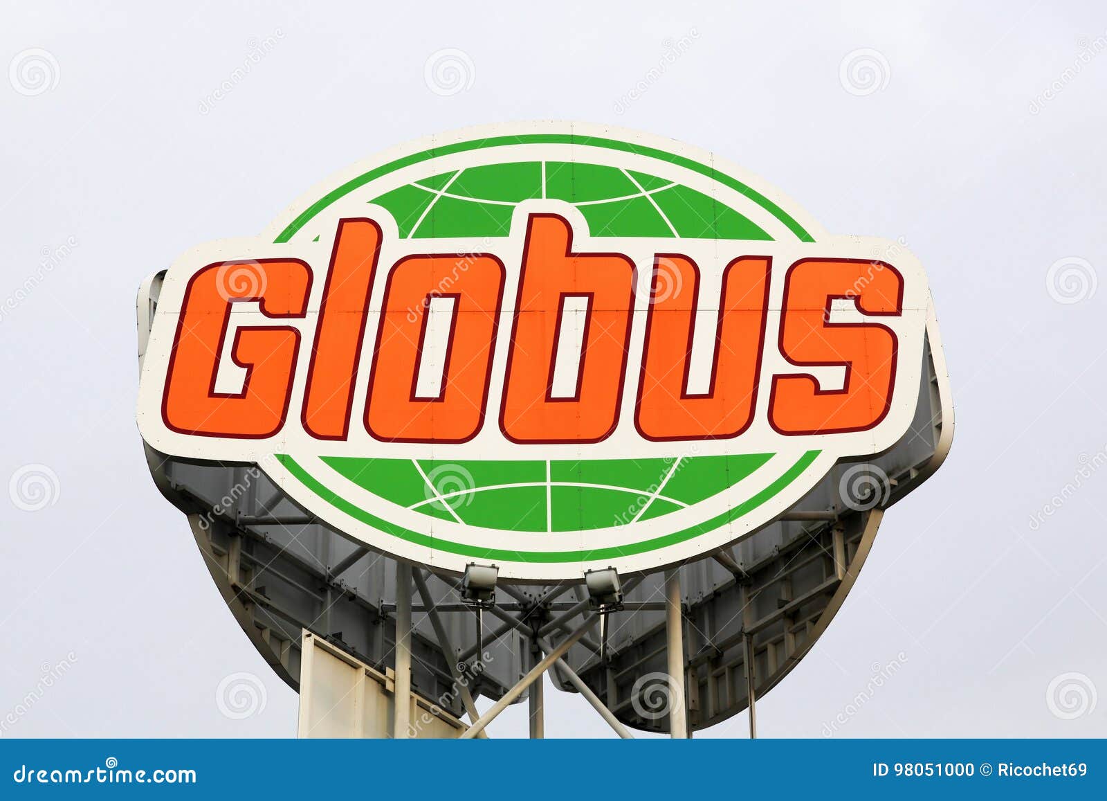 Logotipo De Globus En Un Panel Imagen editorial - Imagen de comestibles ...