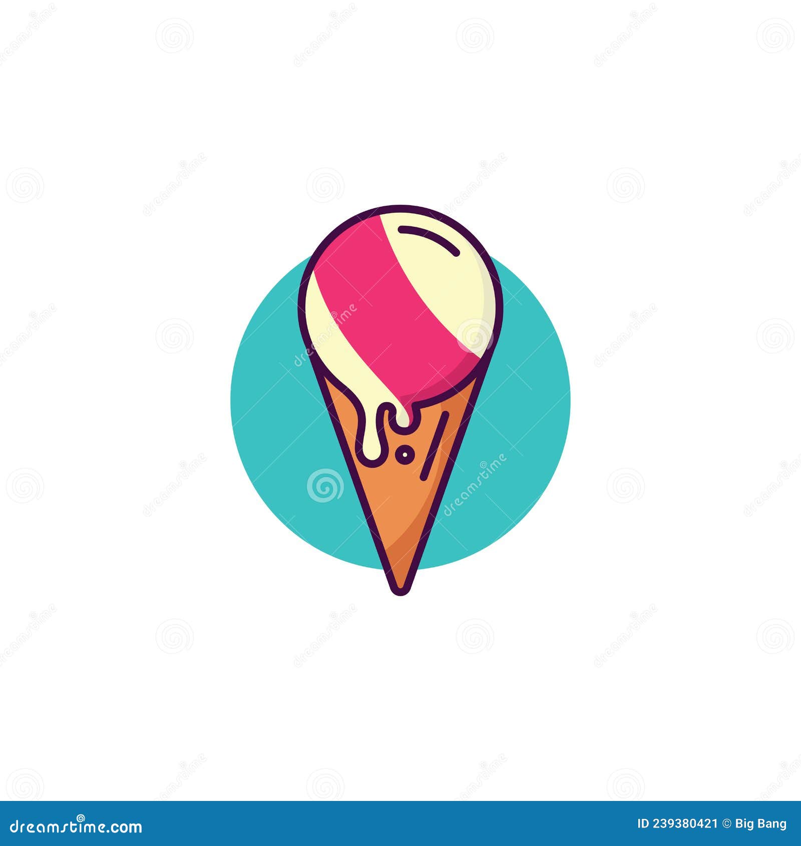 Logotipo De Helados Vector Helado Congelado Ilustración del Vector ...