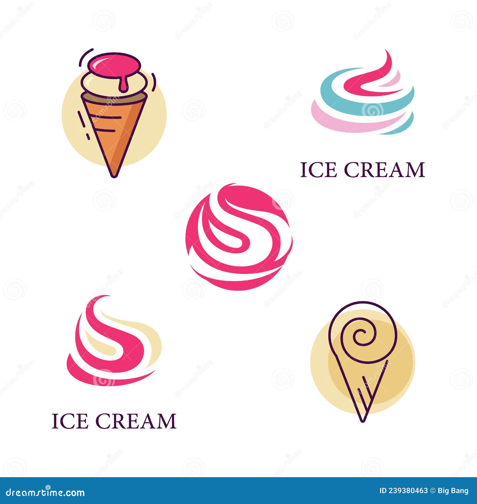 Logotipo De Helados Vector Helado Congelado Ilustración del Vector ...