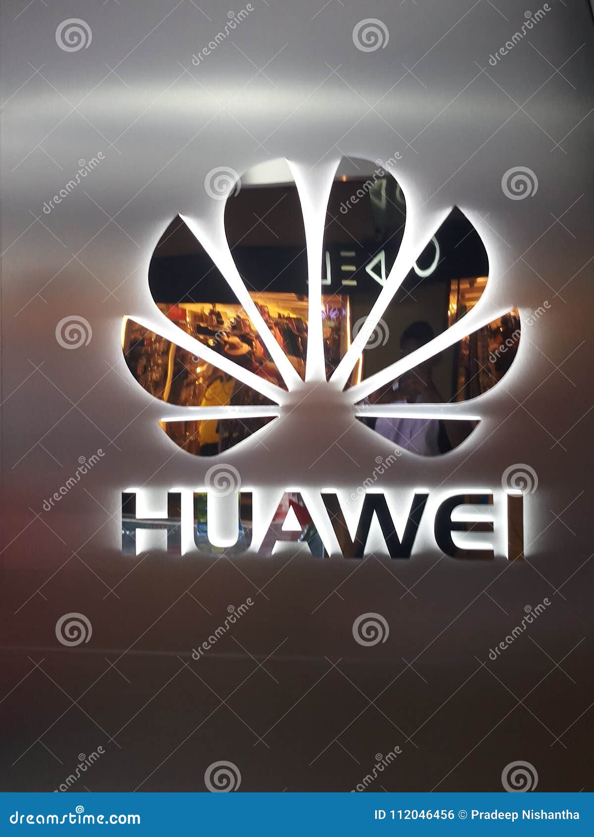 Logotipo de Huawei foto editorial. Imagen de insignia - 112046456