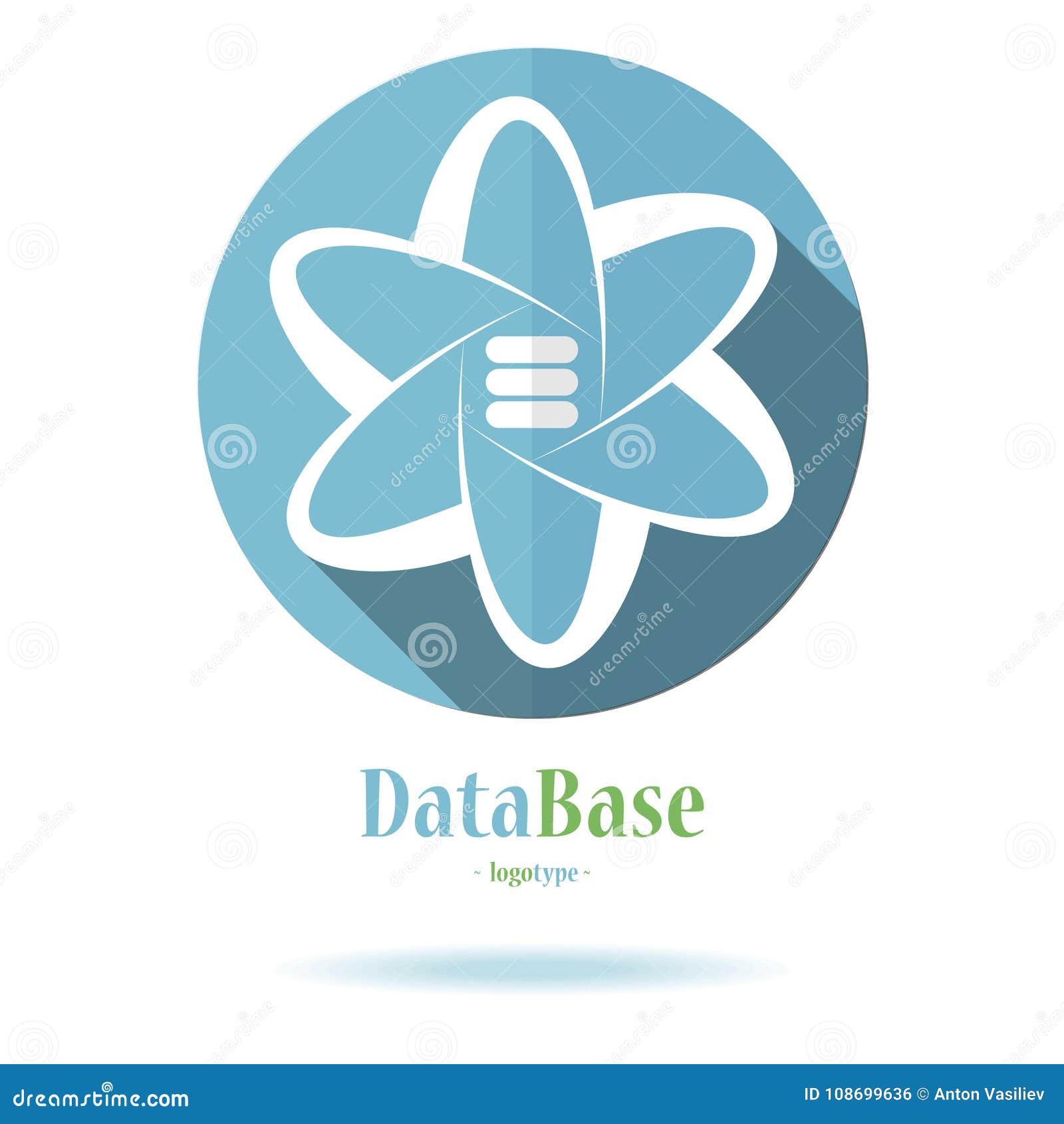 Logotipo De La Base De Datos, Azul Y Blanco, Vector Ilustración del ...