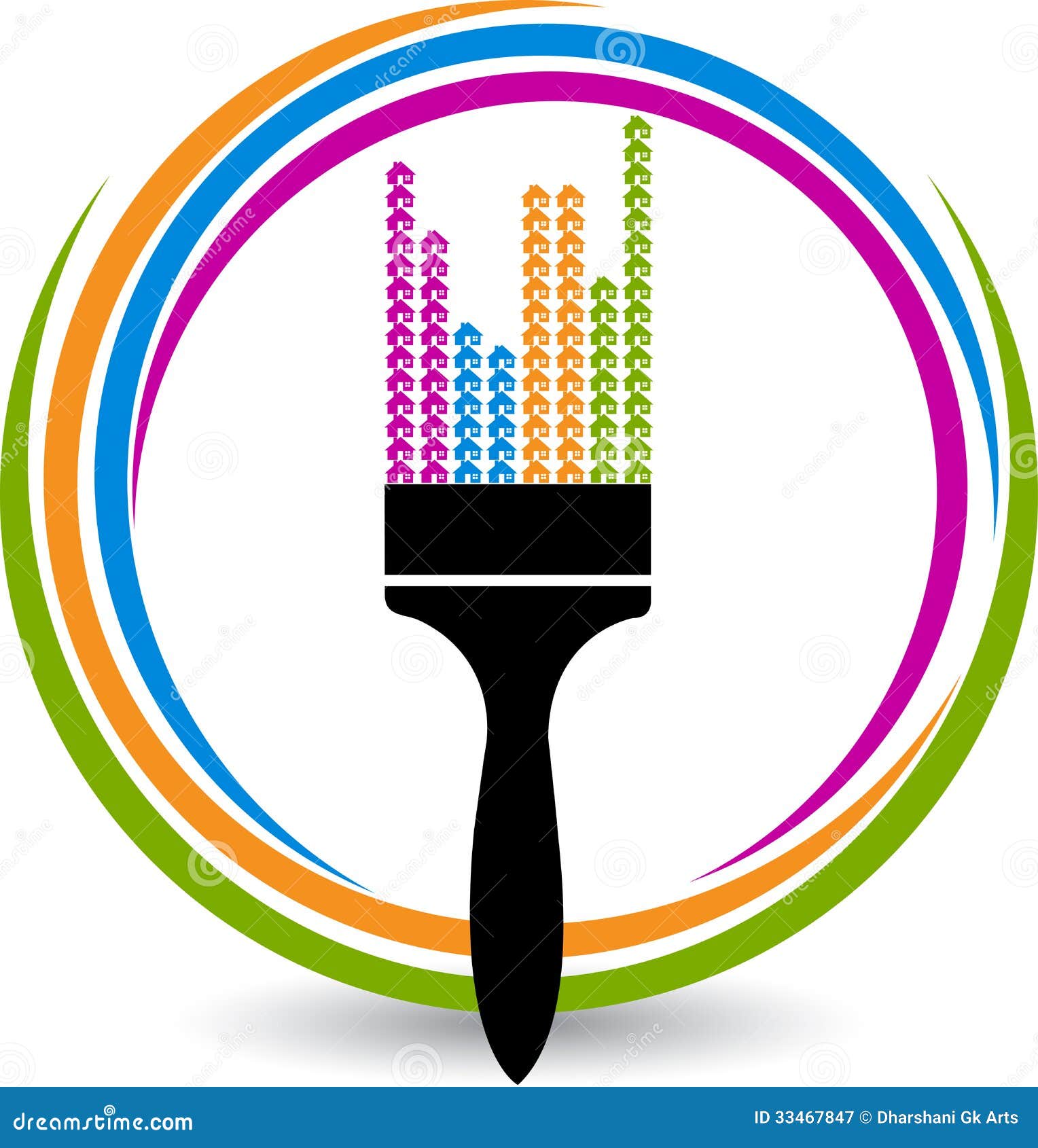 Logotipo de la brocha ilustración del vector. Ilustración de concepto ...