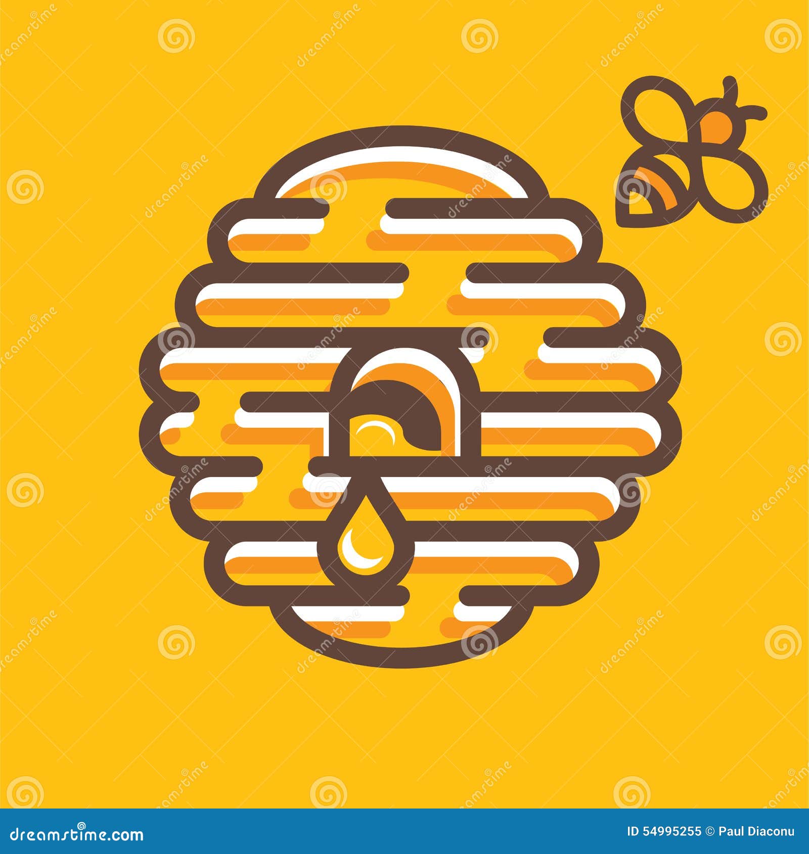 Logotipo de la colmena ilustración del vector. Ilustración de insignia ...