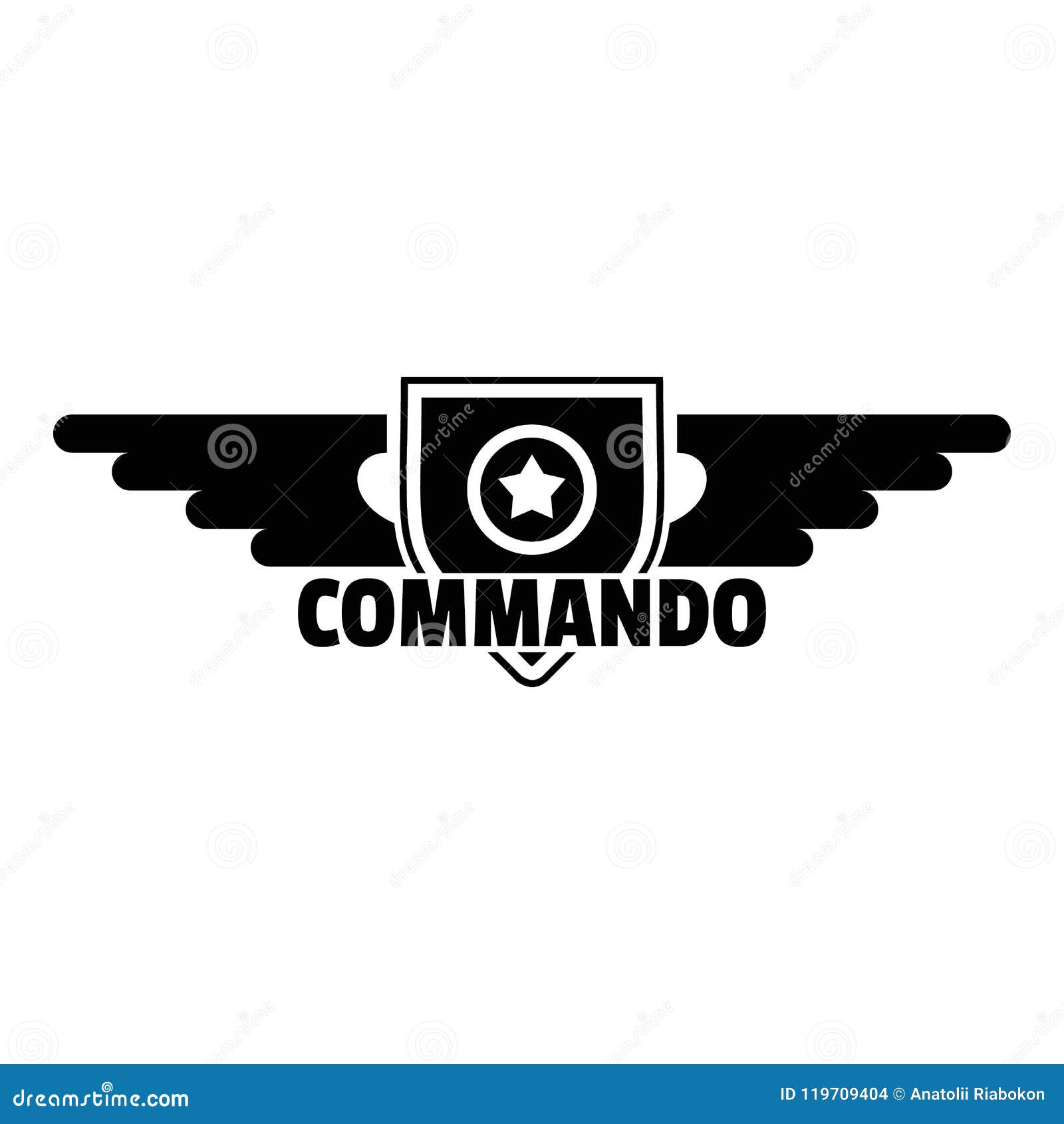 Logotipo De La Estrella Del Comando, Estilo Simple Ilustración del ...