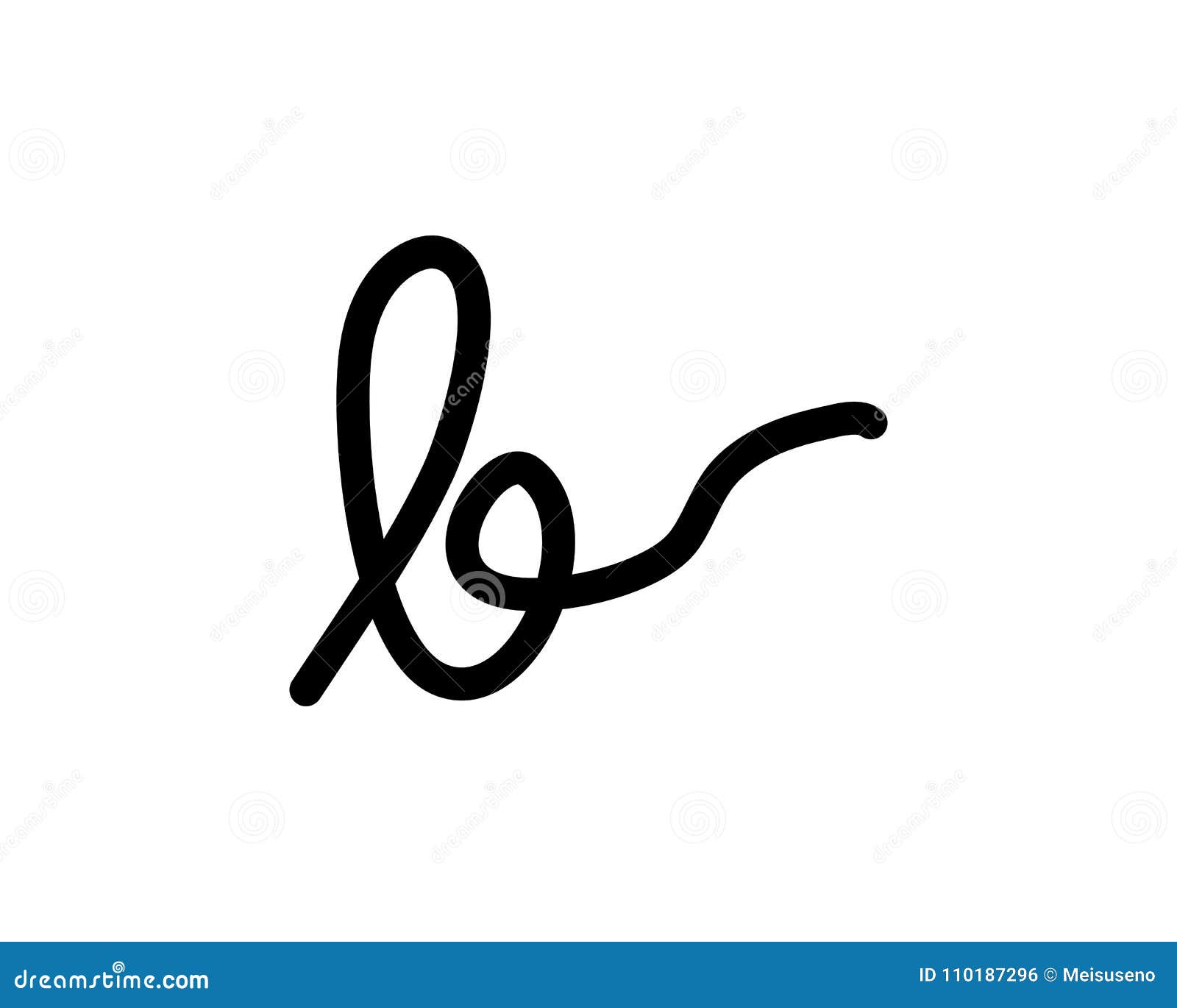 Logotipo De La Firma De La Letra De B Ilustración del Vector ...