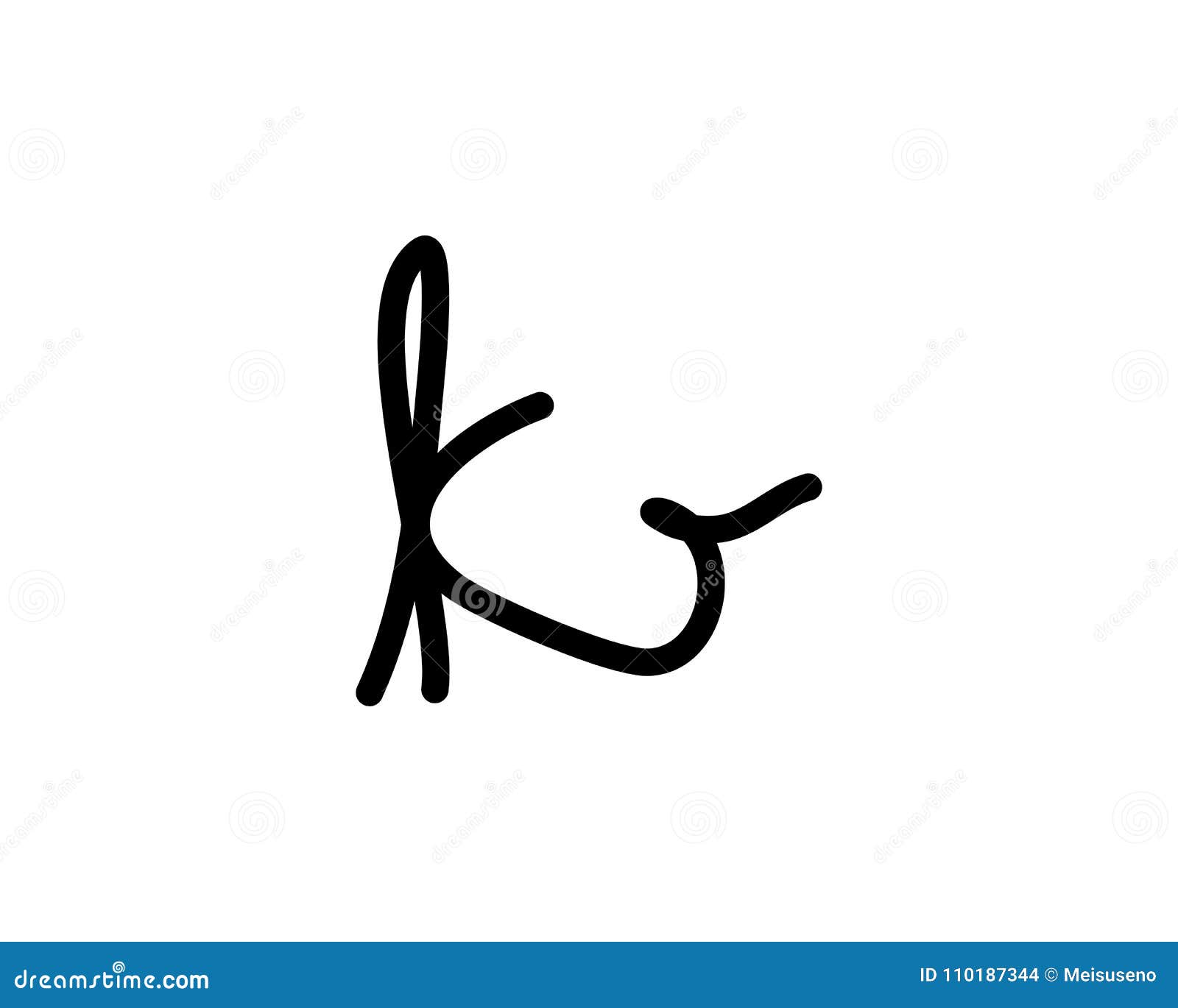 Logotipo De La Firma De La Letra De K Ilustración del Vector ...