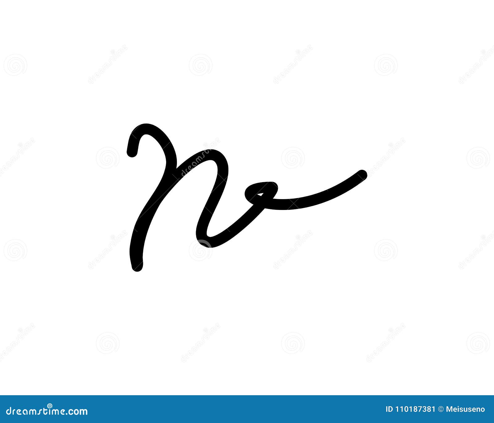 Logotipo De La Firma De La Letra De N Ilustración del Vector ...