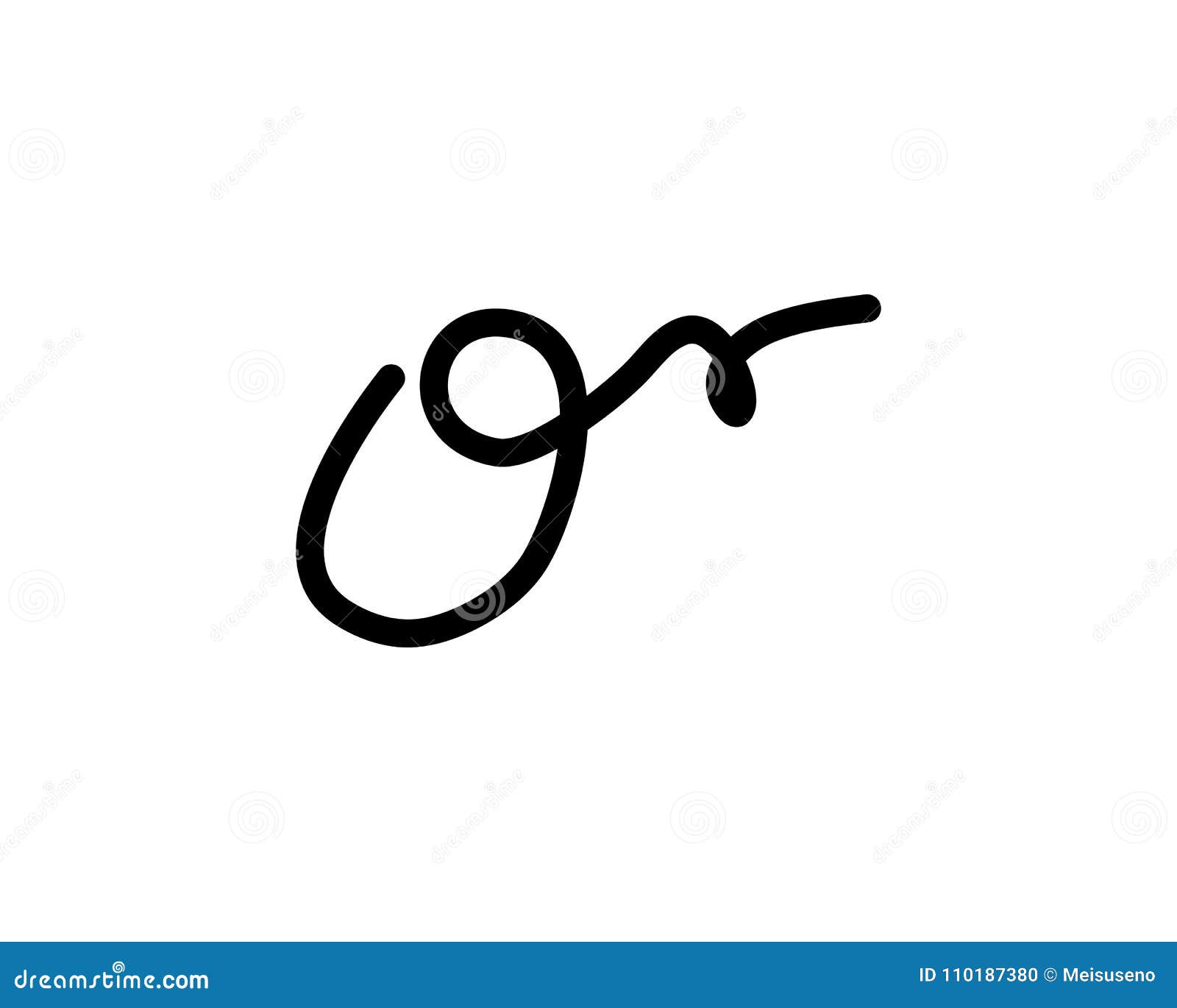 Logotipo De La Firma De La Letra De O Ilustración del Vector ...