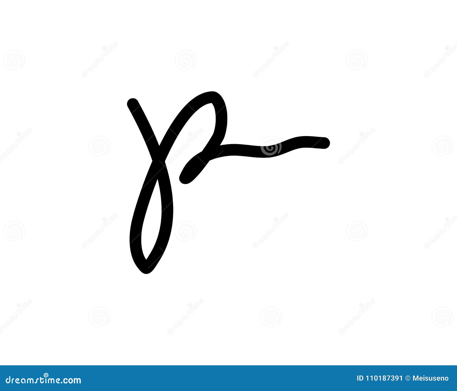 Logotipo De La Firma De La Letra De P Ilustración del Vector ...