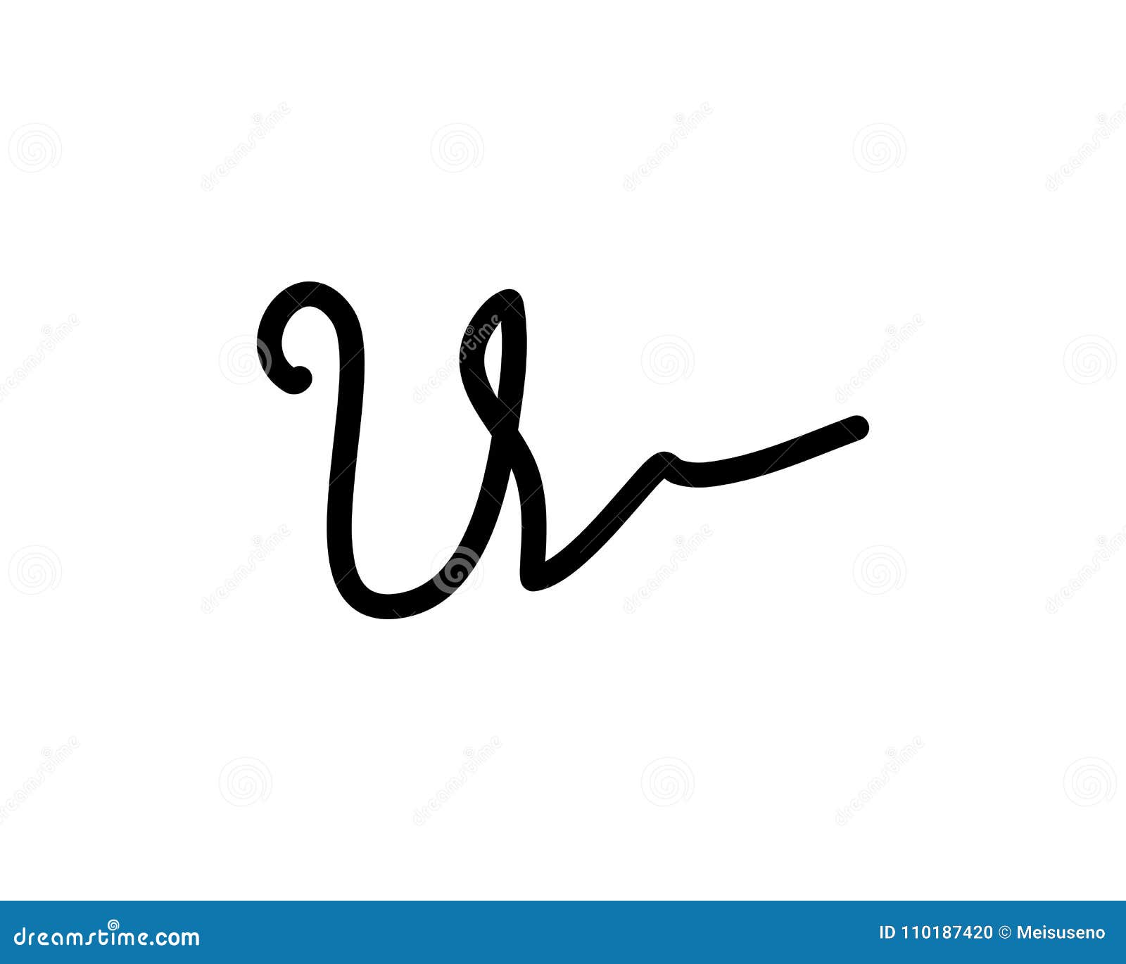 Logotipo De La Firma De La Letra De U Ilustración del Vector ...