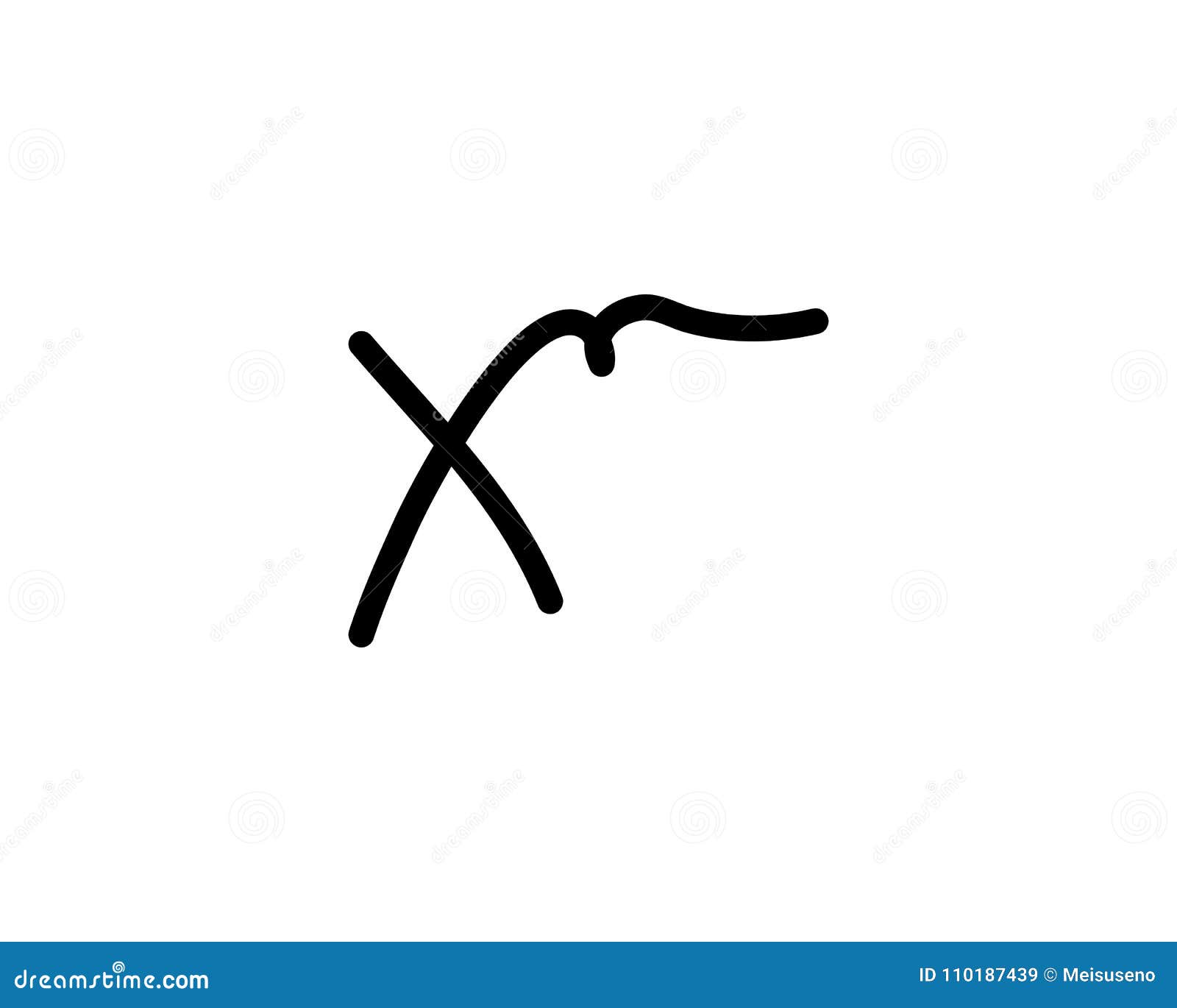 Logotipo De La Firma De La Letra X Ilustración del Vector - Ilustración ...