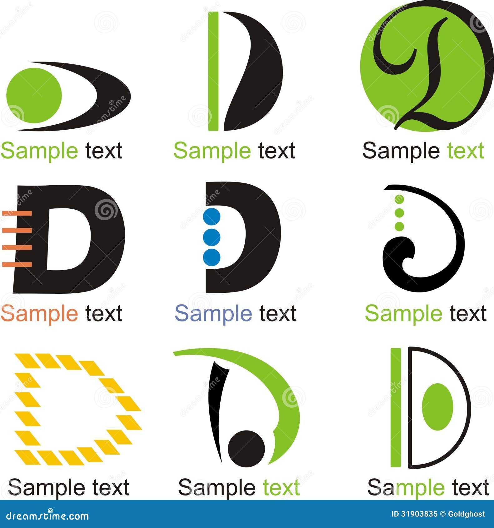 Logotipo de la letra D ilustración del vector. Ilustración de extracto ...
