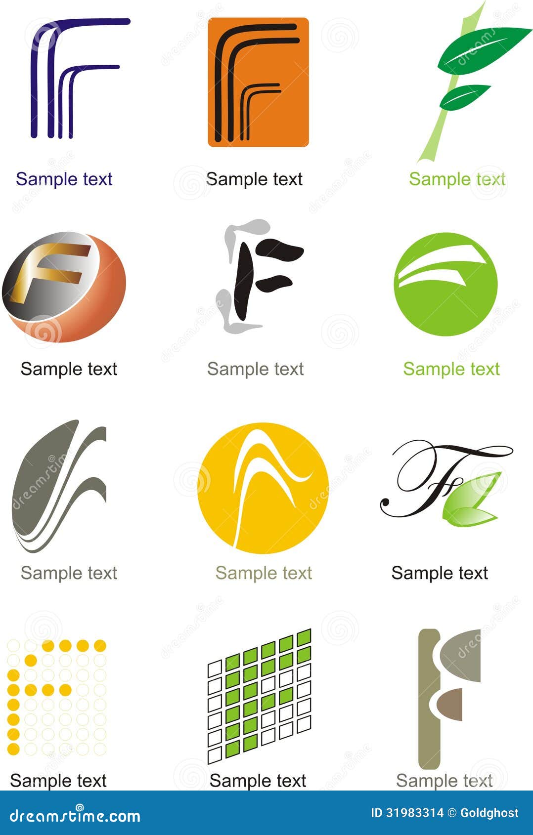 Logotipo de la letra F ilustración del vector. Ilustración de insignia ...