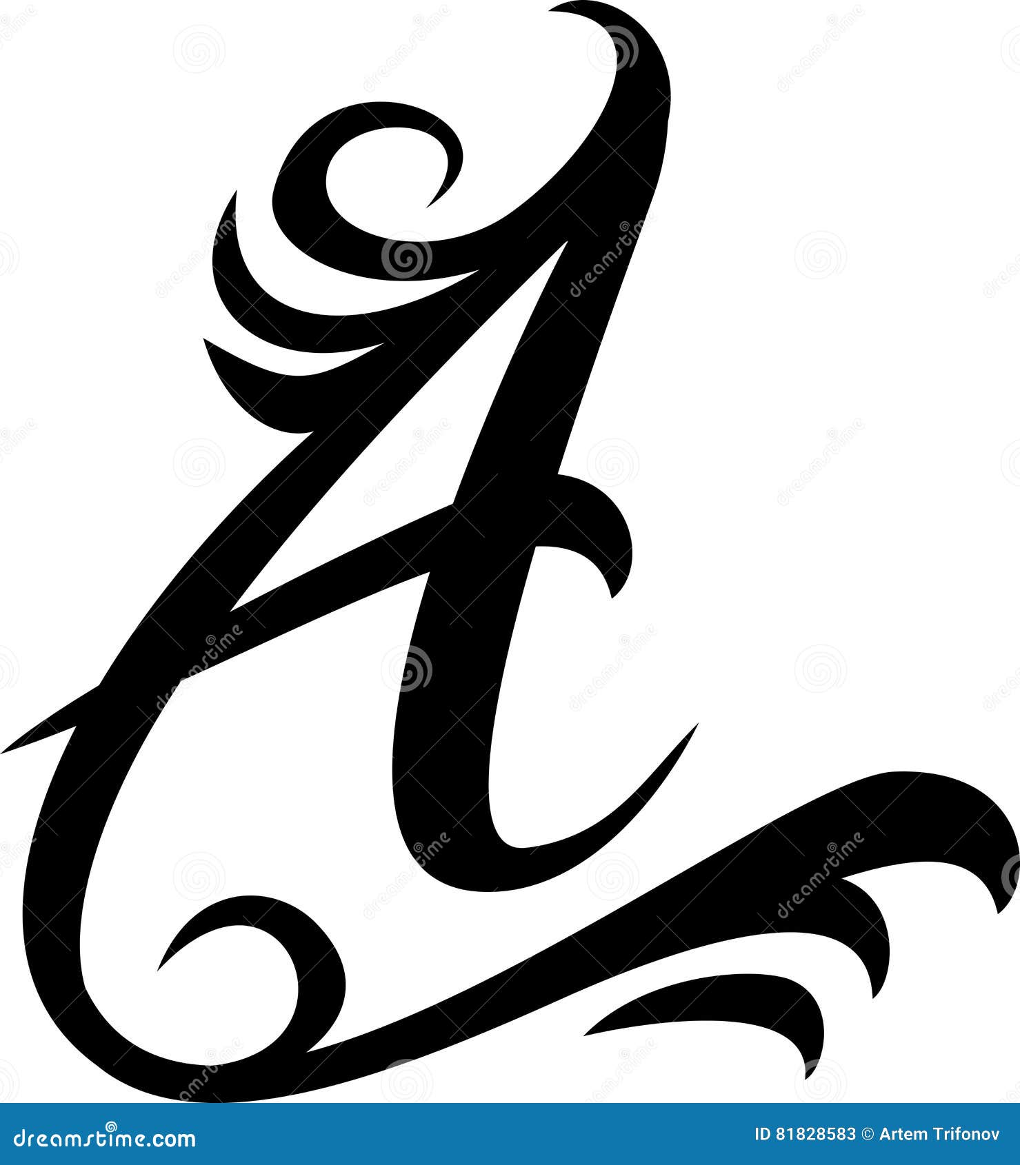 Logotipo De La Letra Negra a, Vintage Ilustración del Vector ...