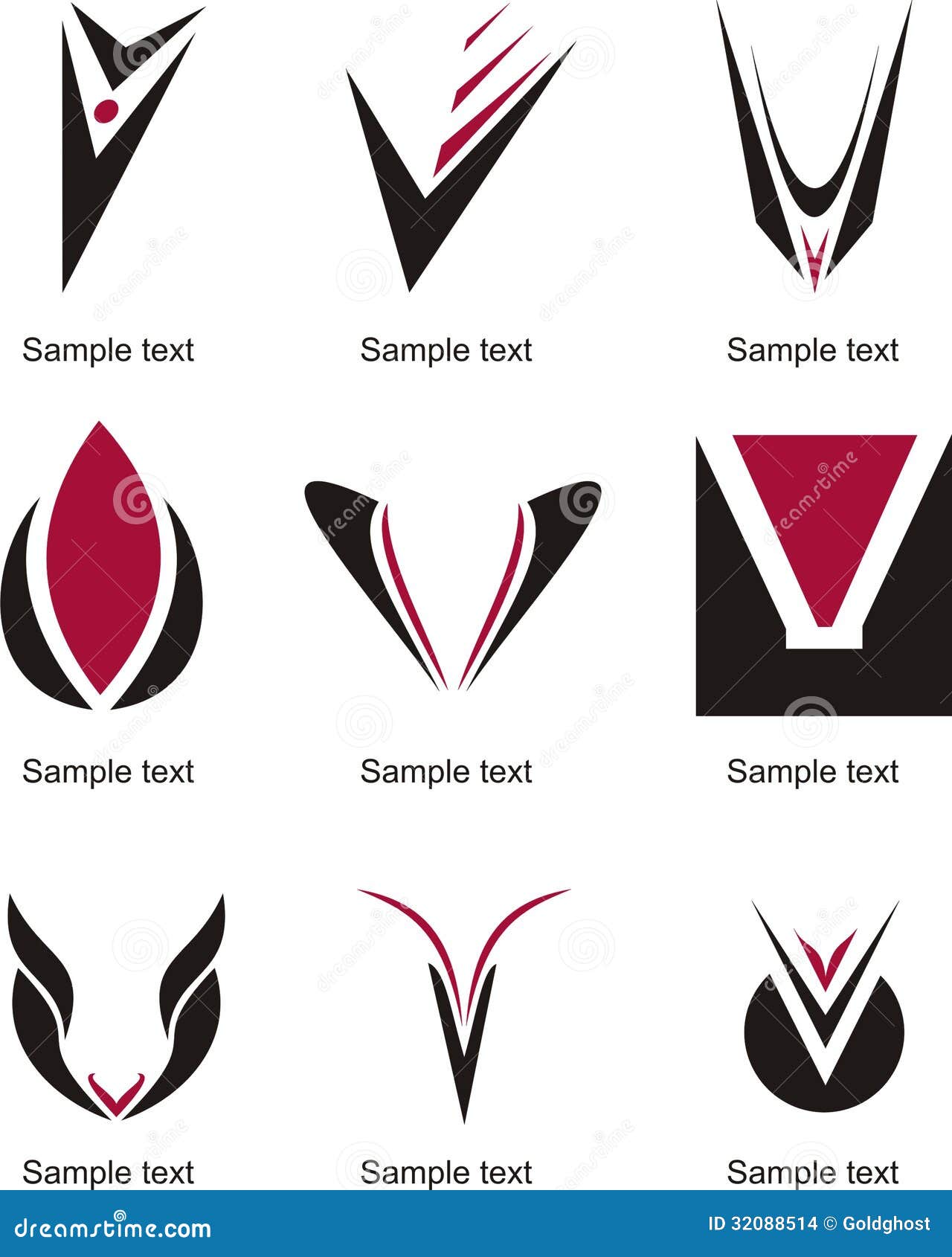 Logotipo de la letra V ilustración del vector. Ilustración de marca ...