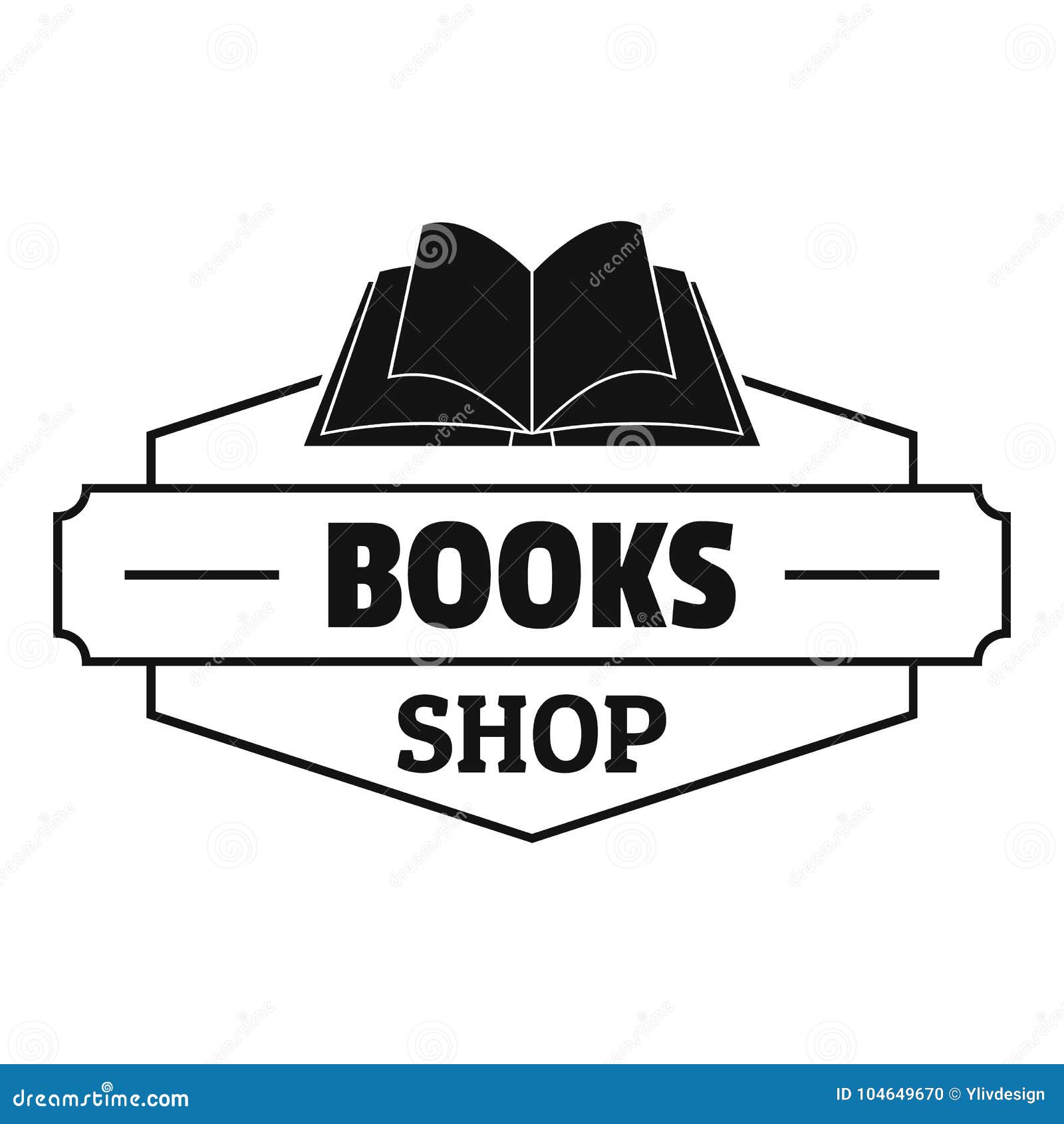 Logotipo De La Librería, Estilo Negro Simple Ilustración del Vector ...