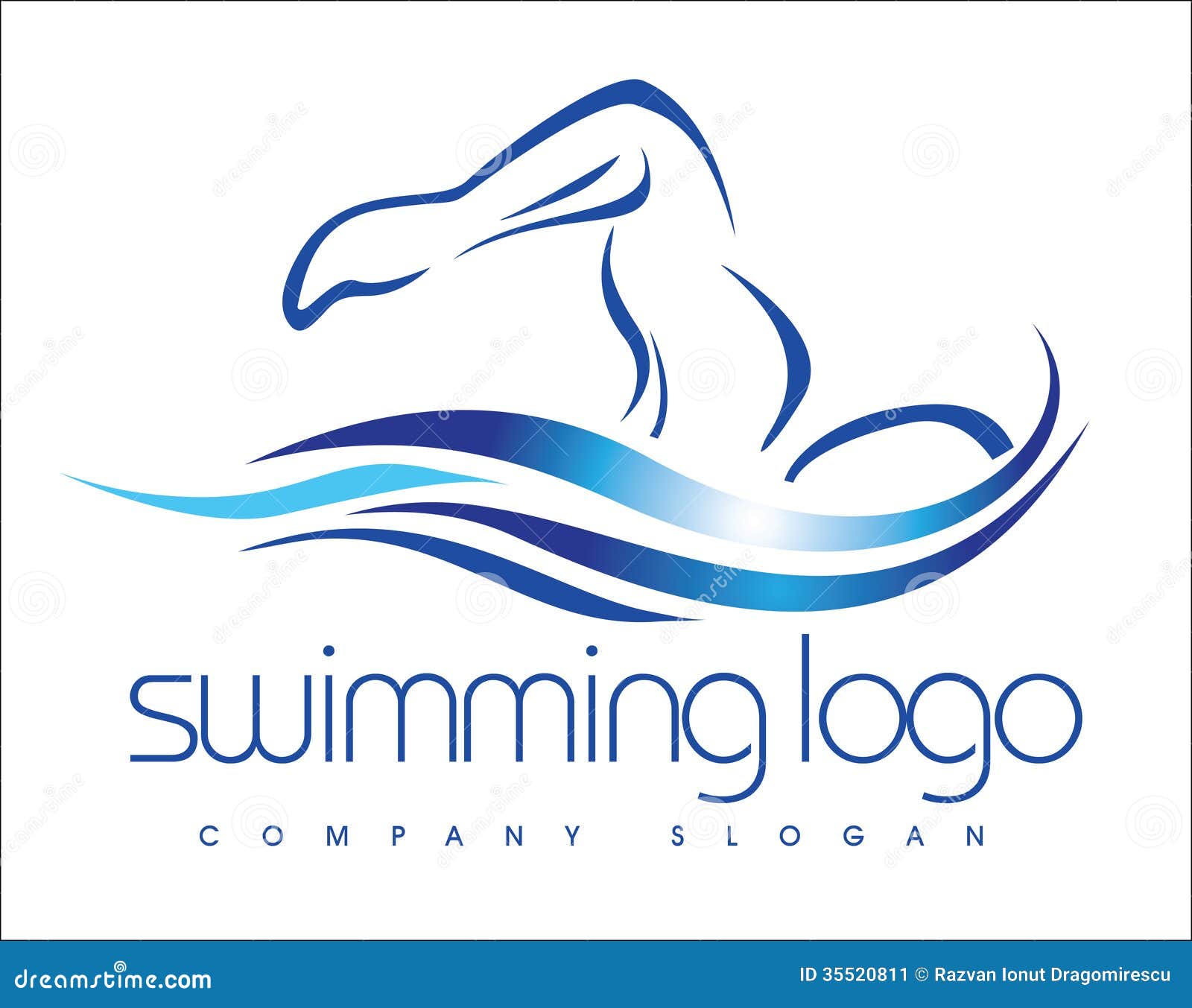 Logotipo de la natación ilustración del vector. Ilustración de hombre ...