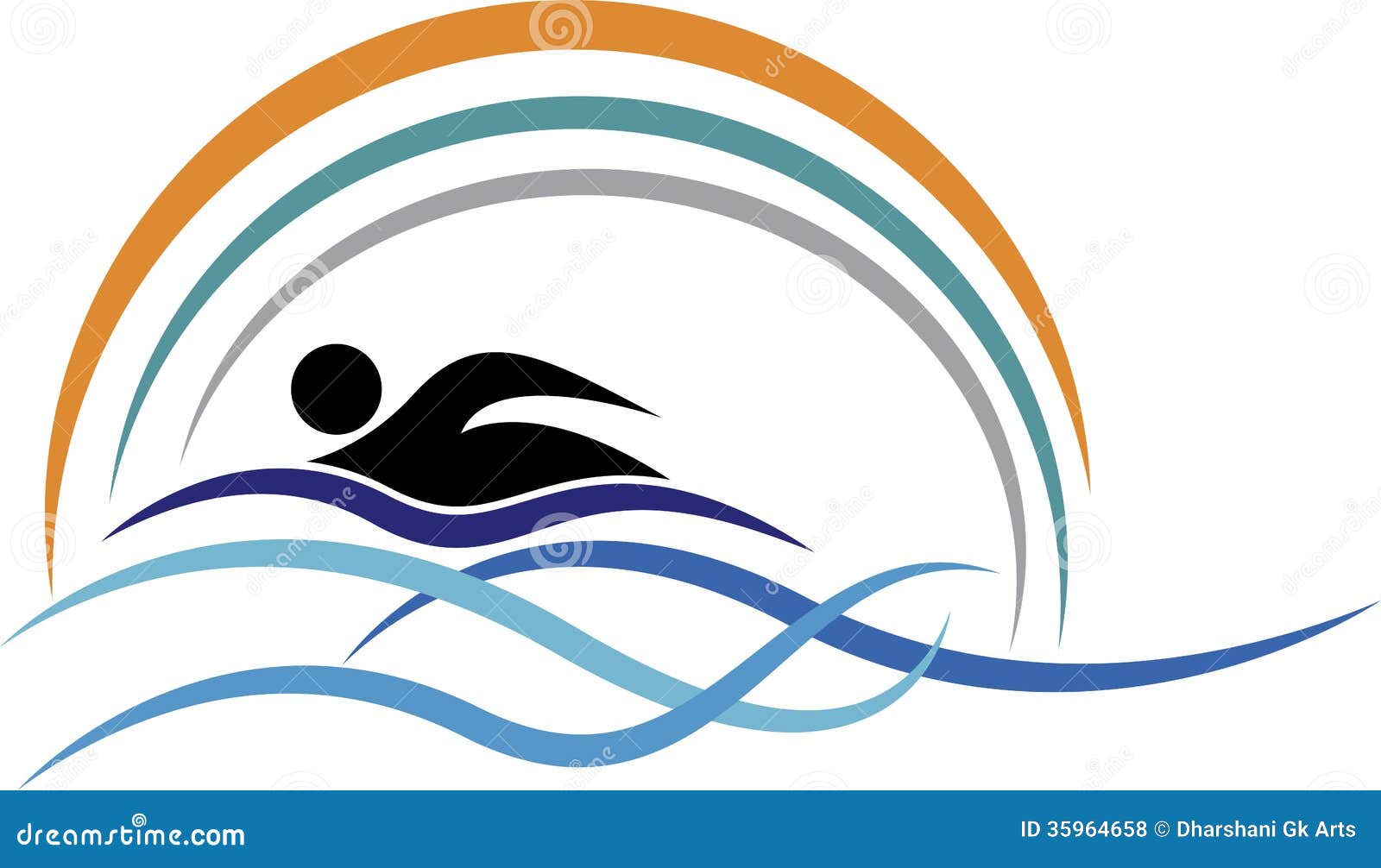 Logotipo de la natación ilustración del vector. Ilustración de tarde ...