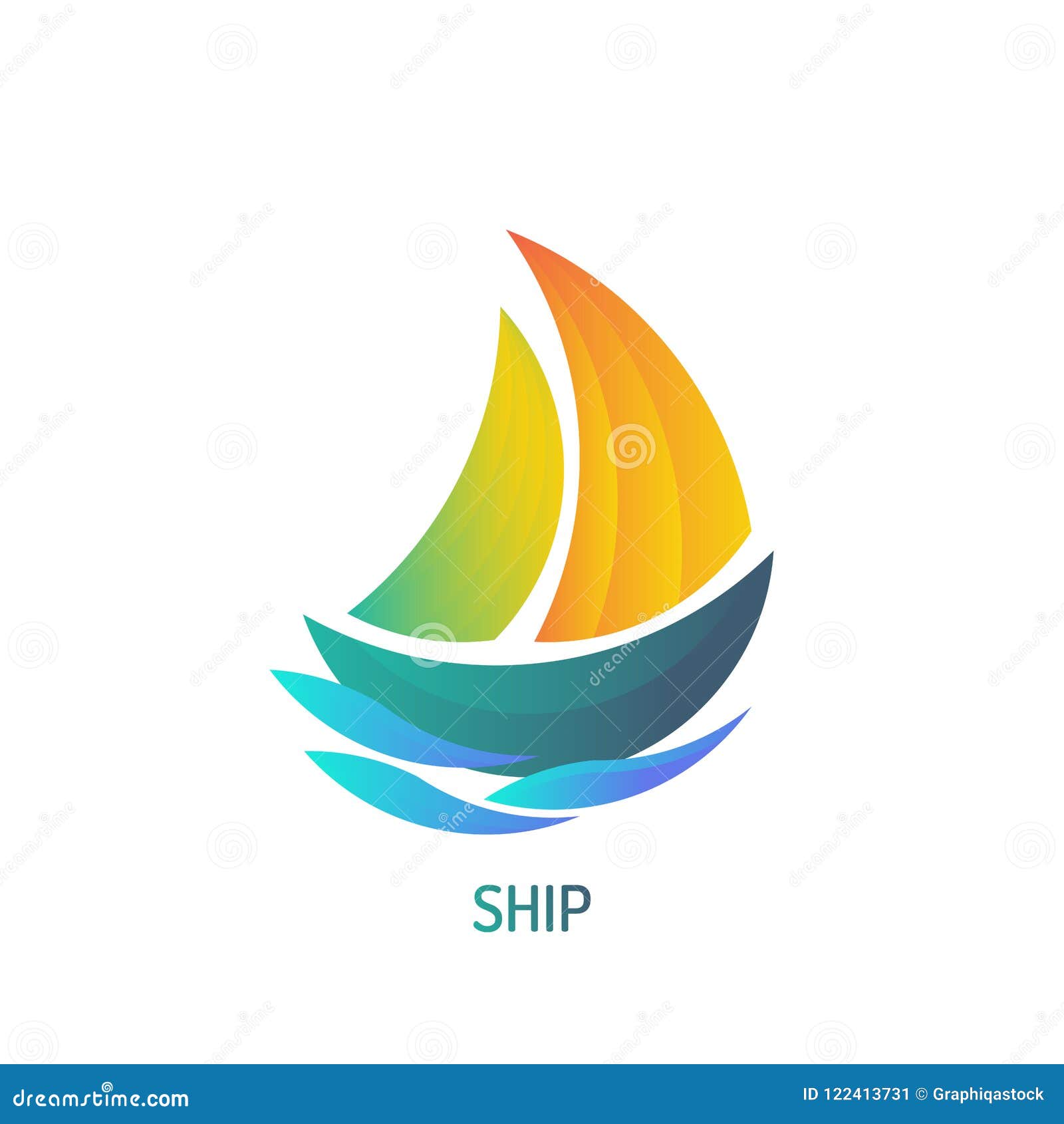 Logotipo de la nave ilustración del vector. Ilustración de blanco ...