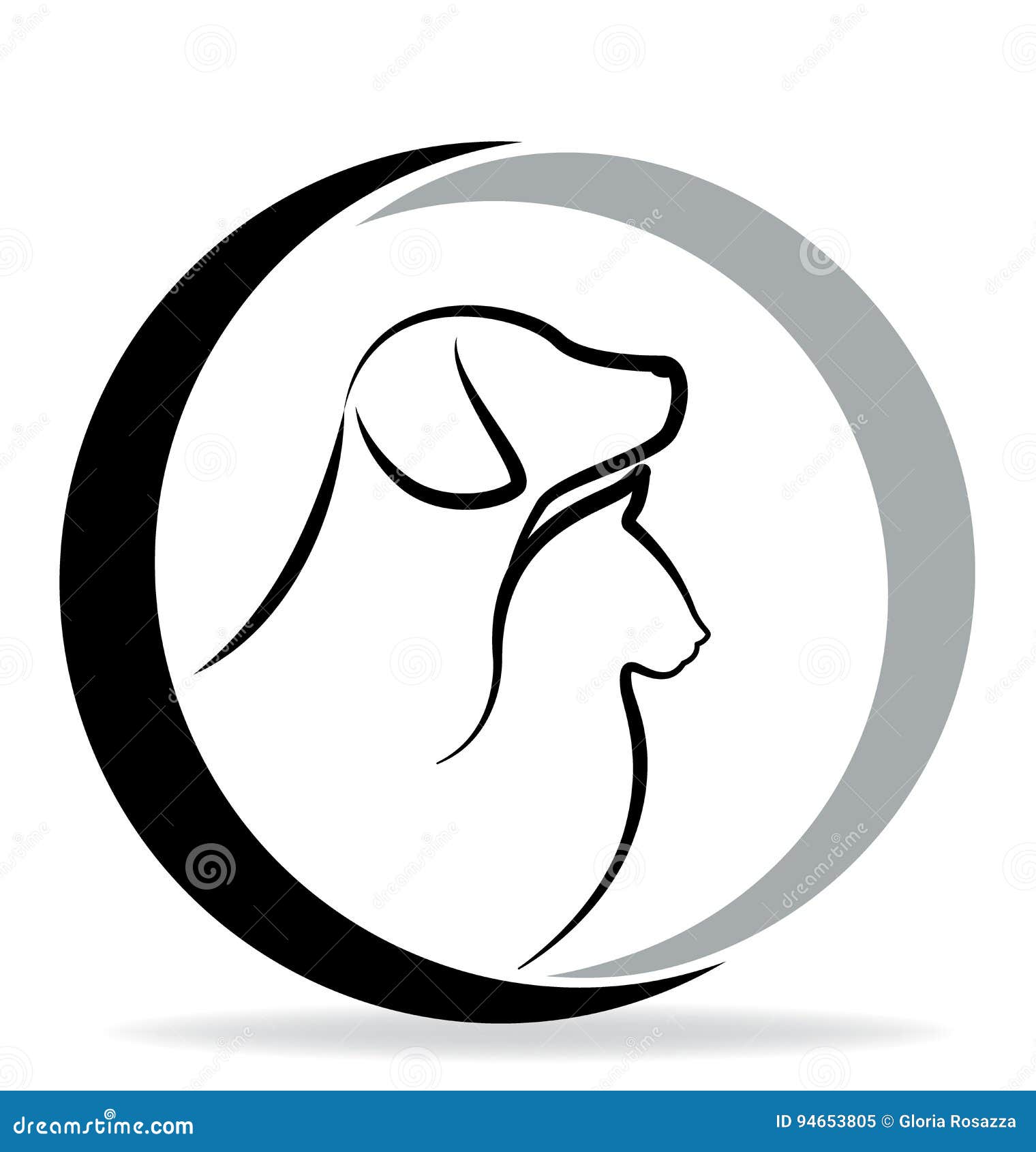Logotipo De La Silueta Del Perro Y Del Gato Ilustración Del Vector