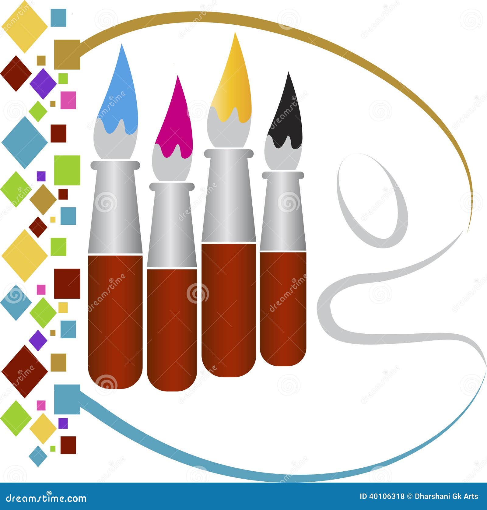 Logotipo De Las Brochas Del Dibujo Ilustración del Vector - Ilustración ...