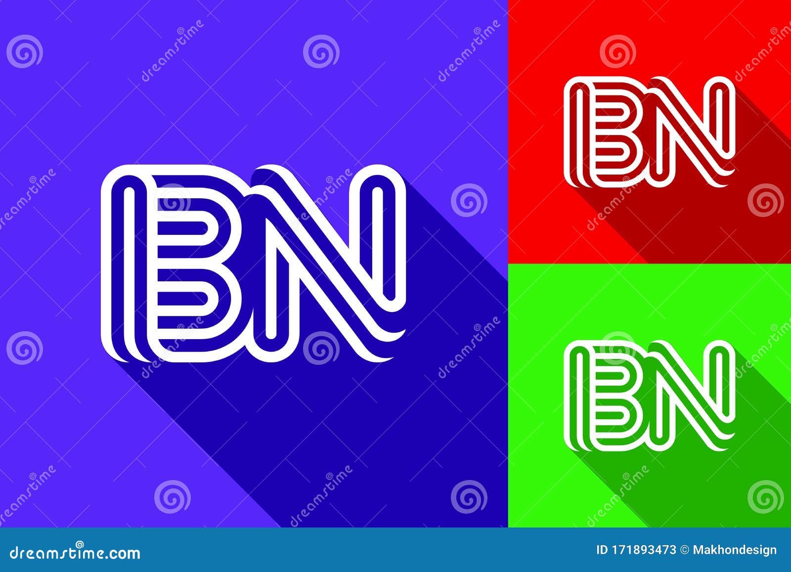 Logotipo De Letra B E N De Linhas Combinadas. Modelo De Desenho De ...