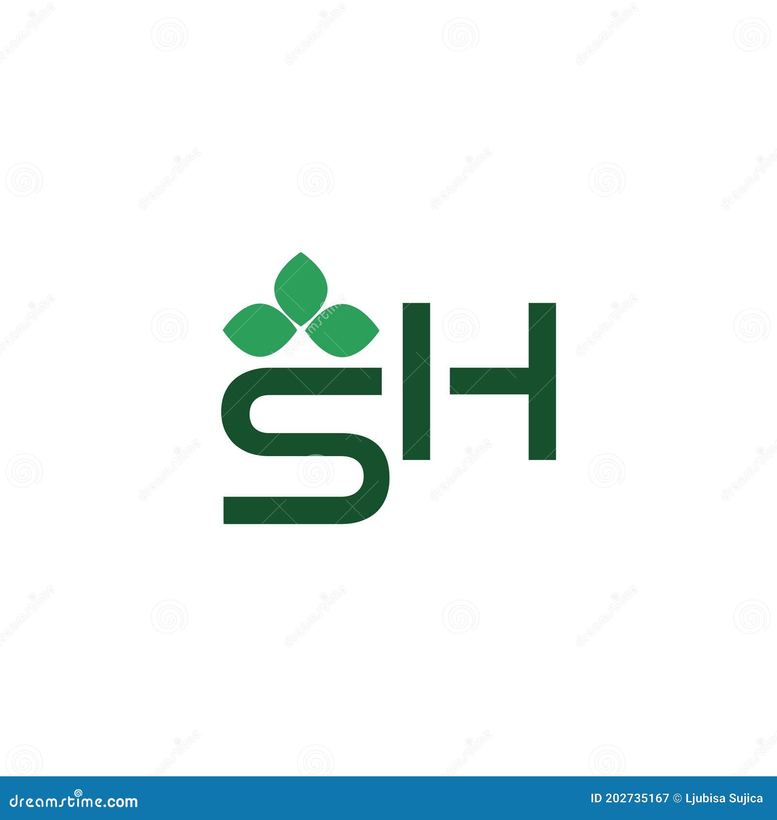 Logotipo De Letra Sh Aislado En Fondo Blanco Ilustración del Vector ...