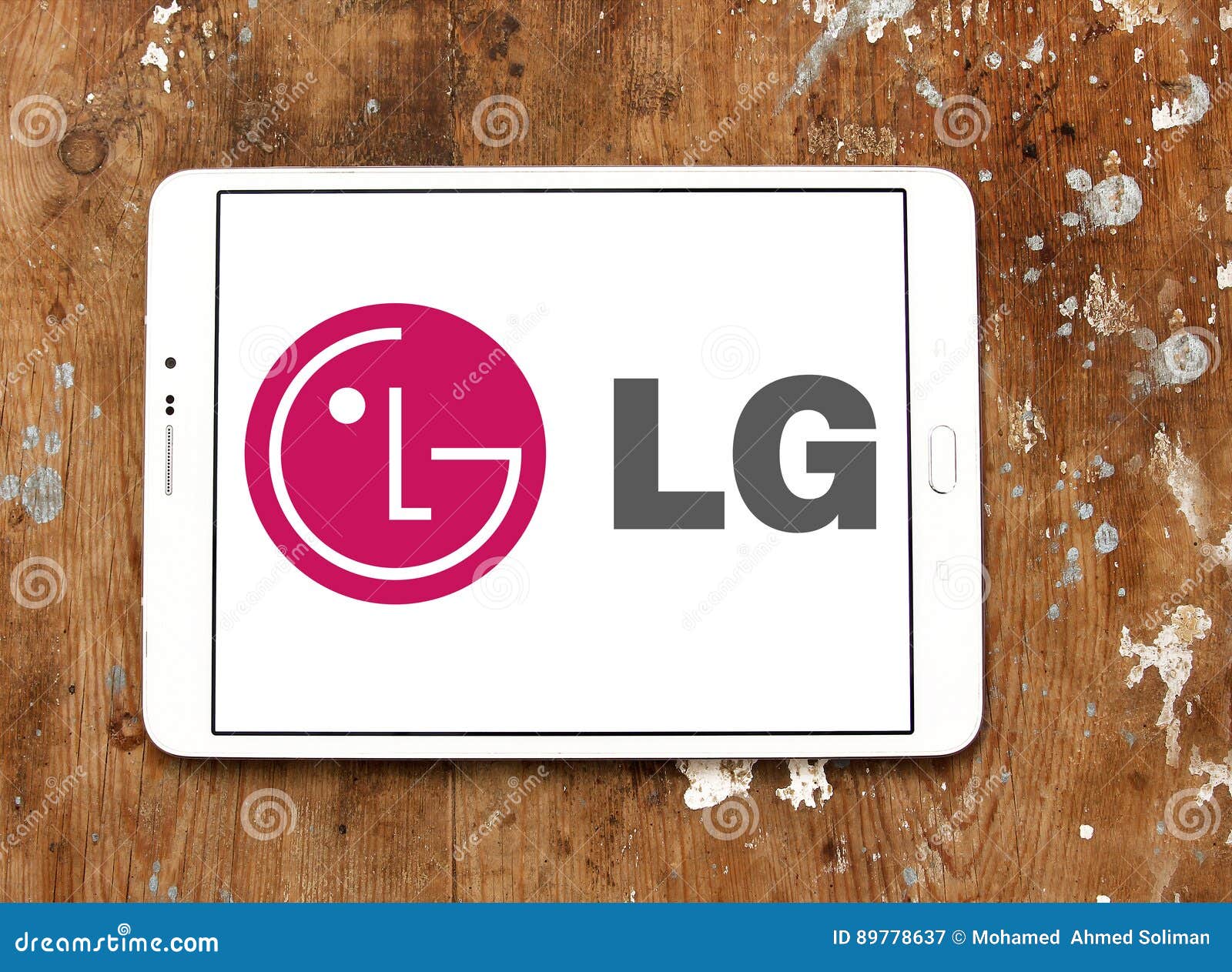 Logotipo de LG fotografía editorial. Imagen de tablilla - 89778637
