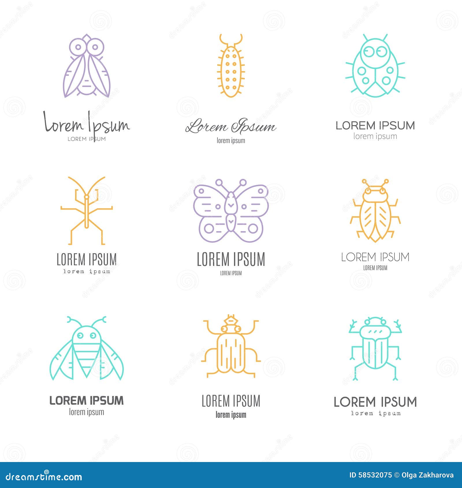 Logotipo de los insectos ilustración del vector. Ilustración de lindo ...