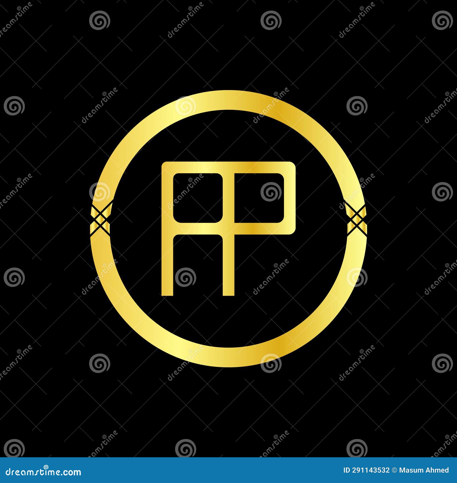 Logotipo De Luxo De Marca Ap Para Sua Marca. Cor Dourada E Design De ...