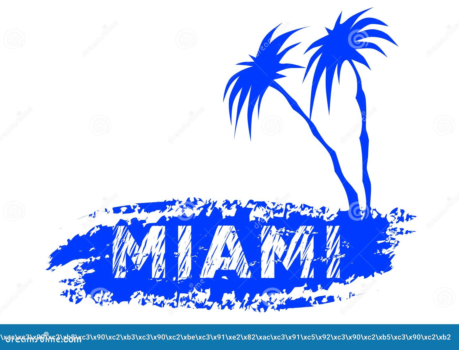 Logotipo de Miami tres ilustración del vector. Ilustración de emblema ...