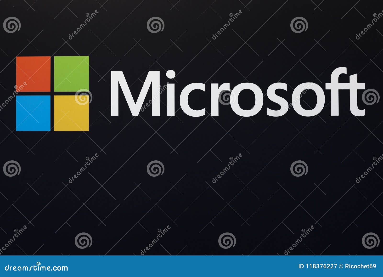 Logotipo De Microsoft Em Uma Parede Fotografia Editorial - Imagem de ...