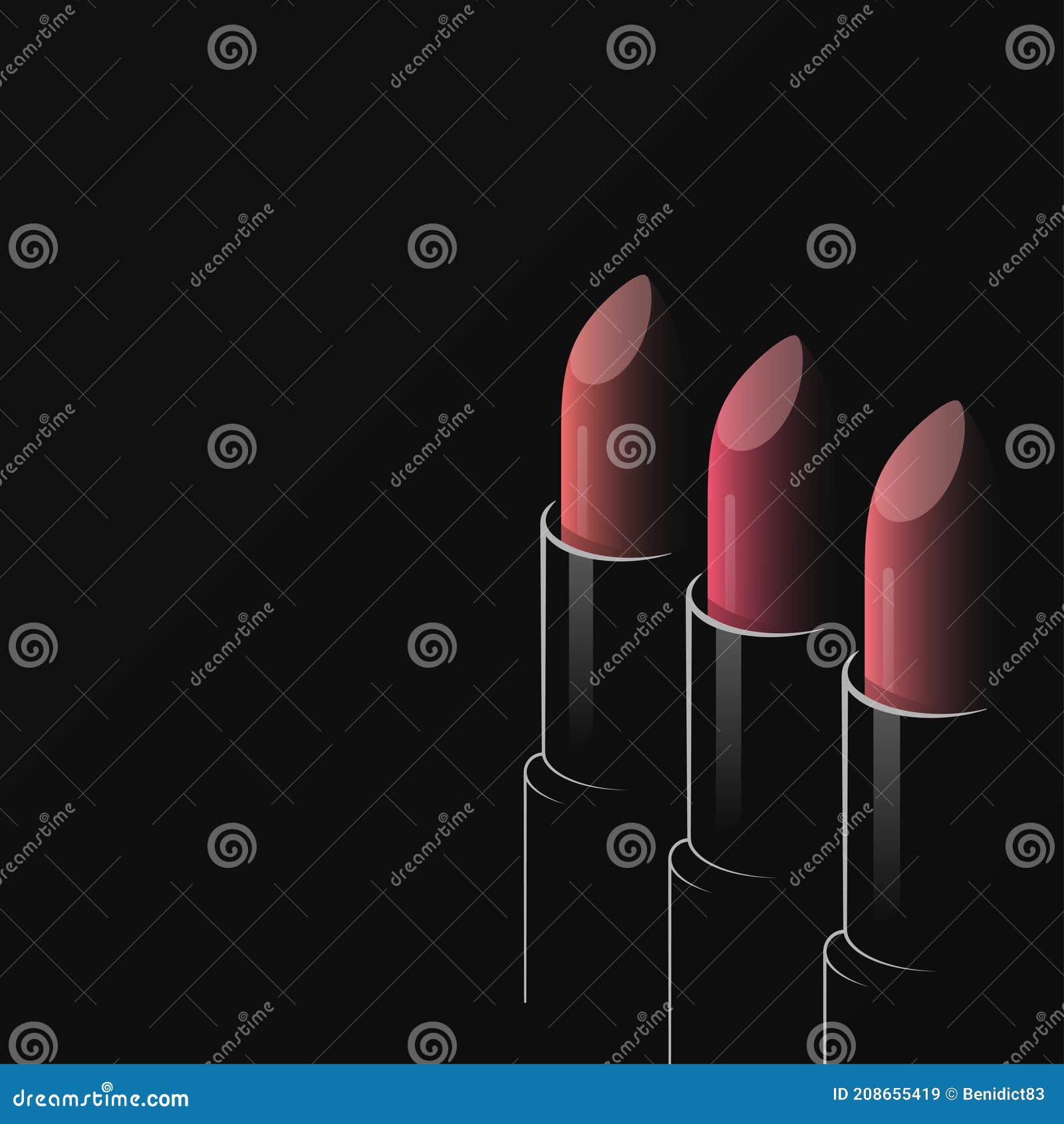 Logotipo De Moda De Batom Em Fundo Preto Ilustração do Vetor ...