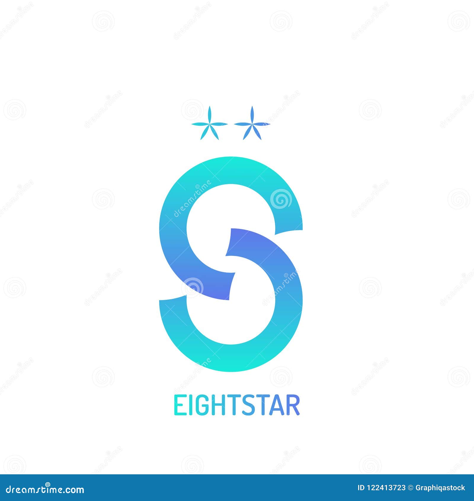 Logotipo de ocho estrellas ilustración del vector. Ilustración de ...