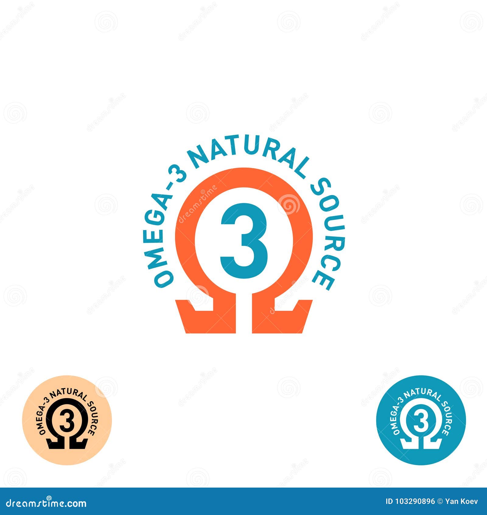Logotipo de Omega 3 ilustración del vector. Ilustración de emblema ...