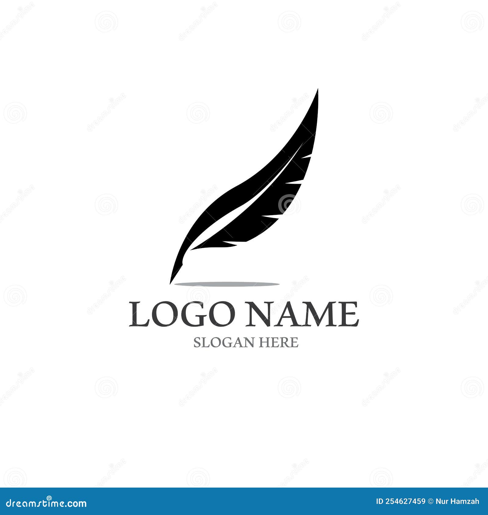 Logotipo De Plumas Con Plantilla De Estilo Vectorial Ilustración del ...