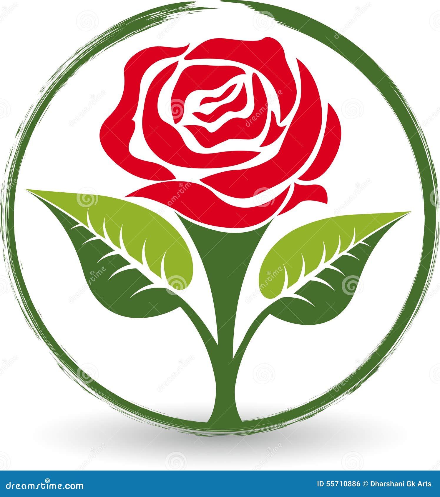 Logotipo de Rosa ilustração do vetor. Ilustração de manchete - 55710886