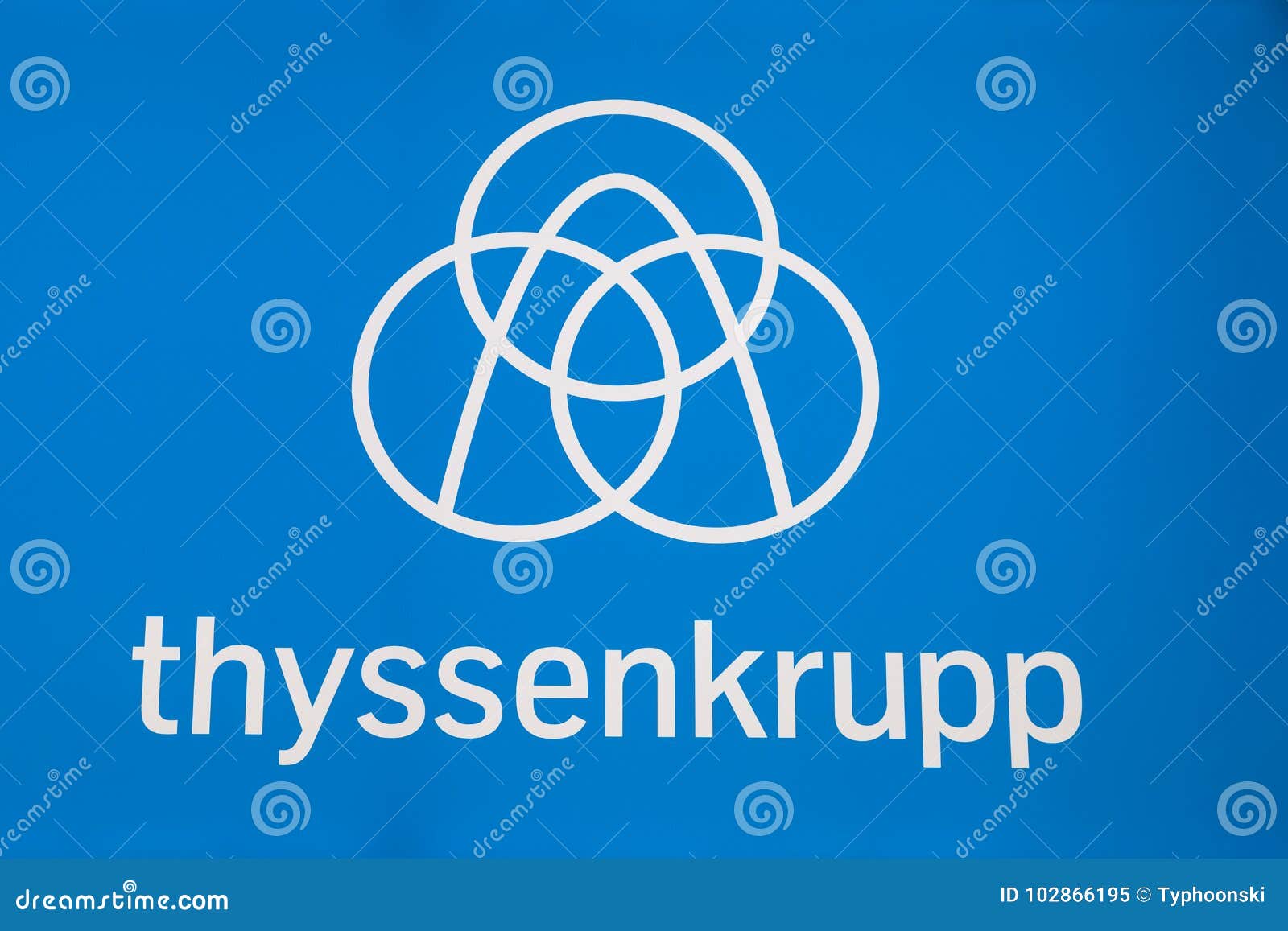 Logotipo De Thyssenkrupp No Fundo Azul Imagem Editorial - Imagem de ...