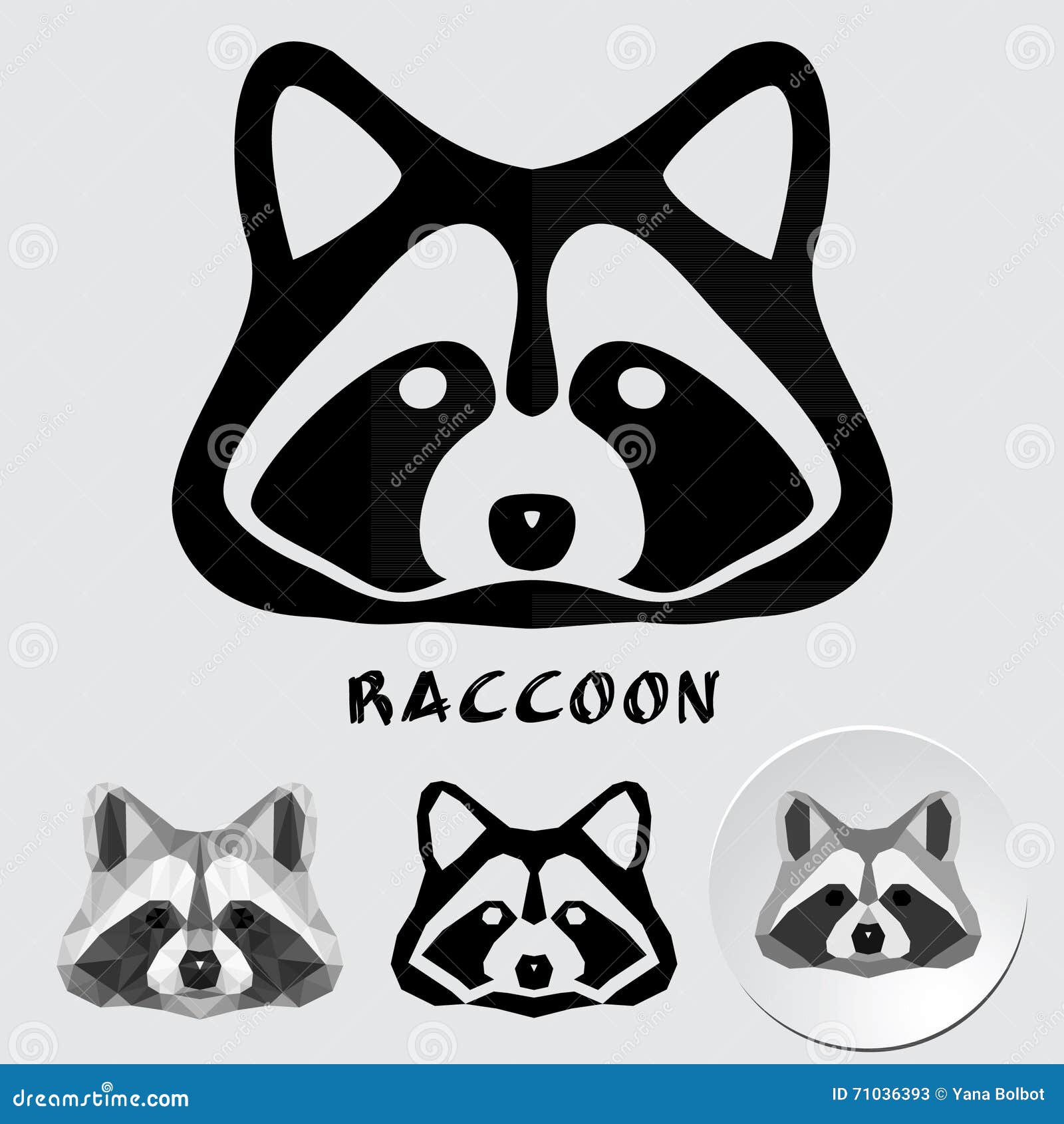 Logotipo De Una Cara Del Mapache Ilustración del Vector - Ilustración ...