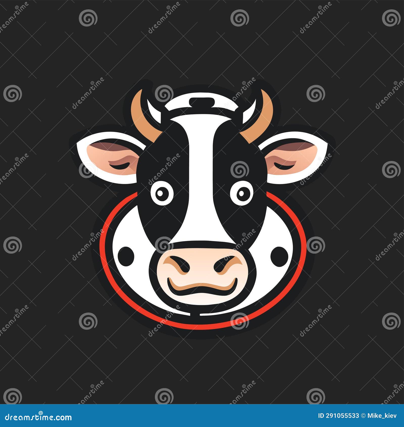 Logotipo de vaca divertida stock de ilustración. Ilustración de ...