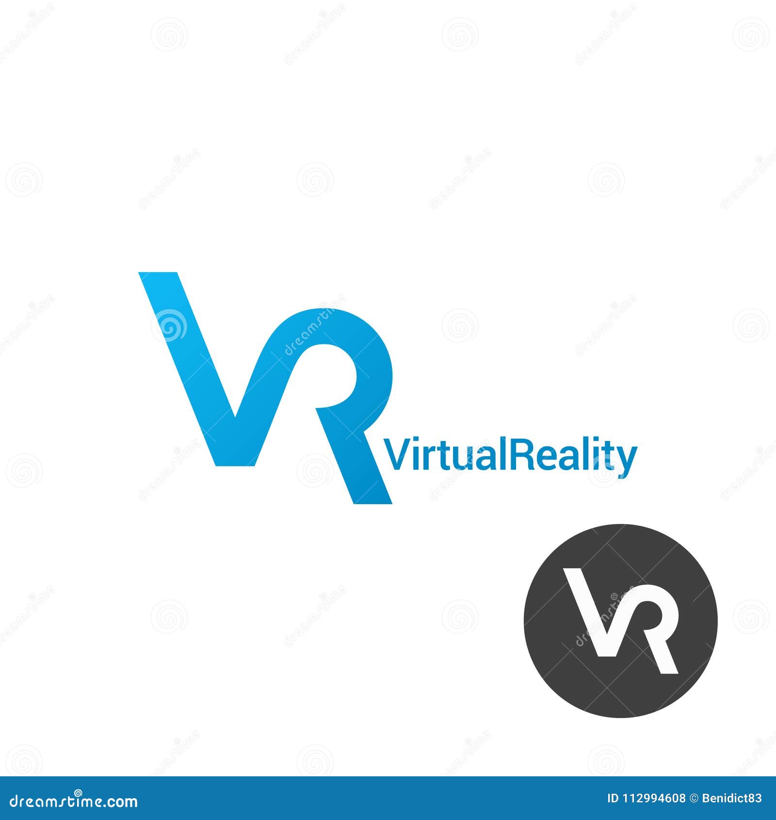 Logotipo De VR Projeto Da Realidade Virtual No Fundo Branco Ilustração ...